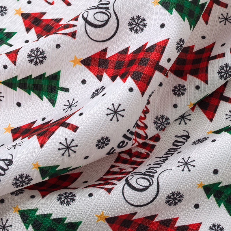 The Holiday Aisle® Jadrian 52'' W Kitchen Curtain in White/Red | Wayfair