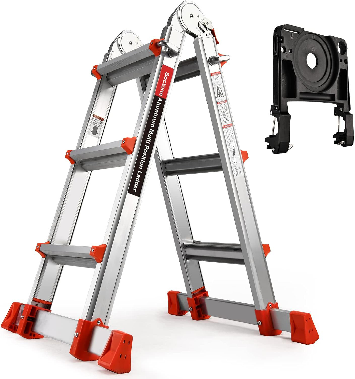 WFX Utility™ A Frame 3 Step Extension Ladder, 11 Ft Multi Position ...