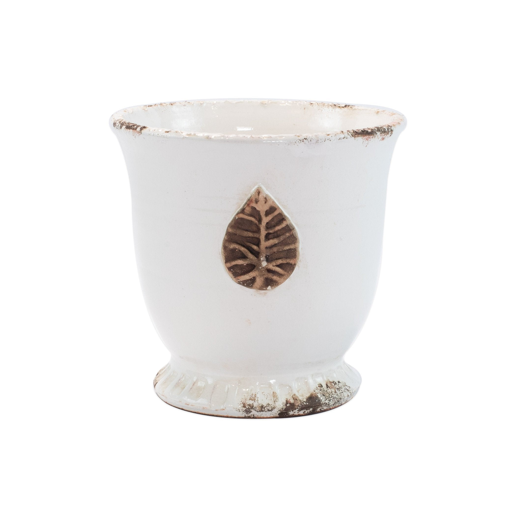 VIETRI Rustic Garden Medium Cachepot with Leaf - Wayfair Canada