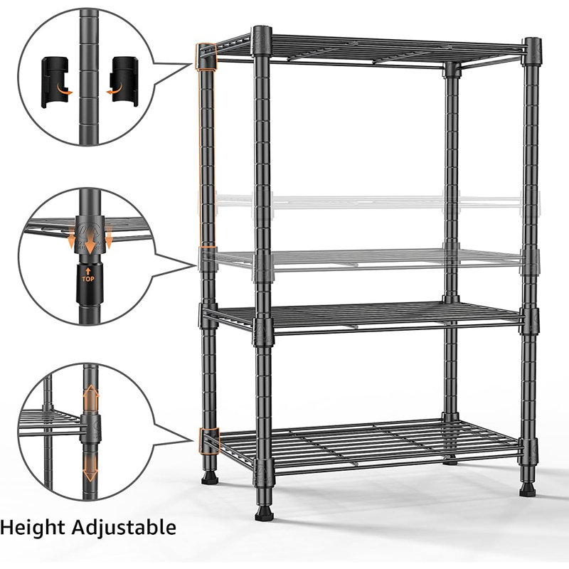 Ebern Designs Steel Storage Shelving 3-Tier Utility Shelving Unit ...