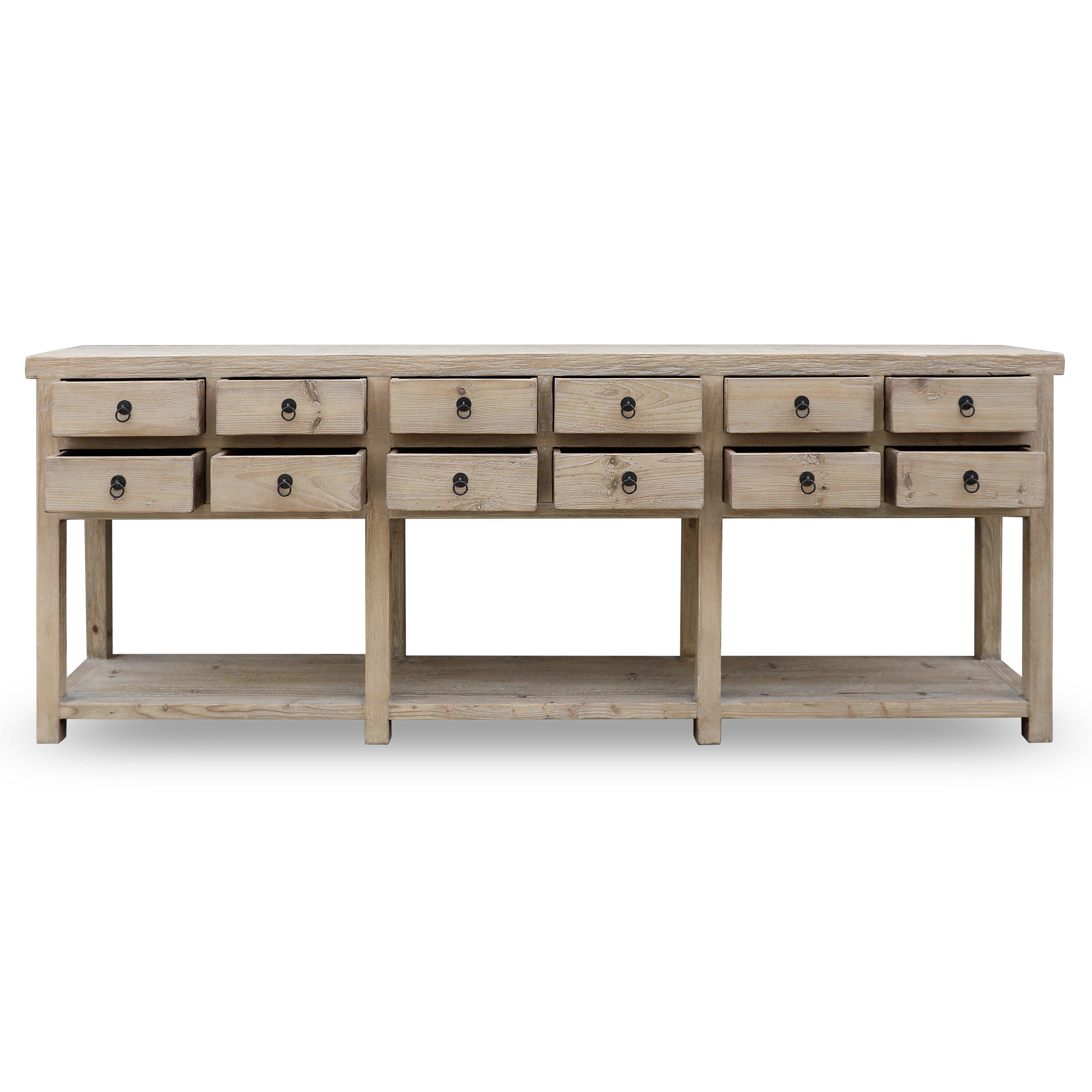 Lily's Living 92" Wide 12 - Drawer Pine Solid Wood Buffet Table | Wayfair