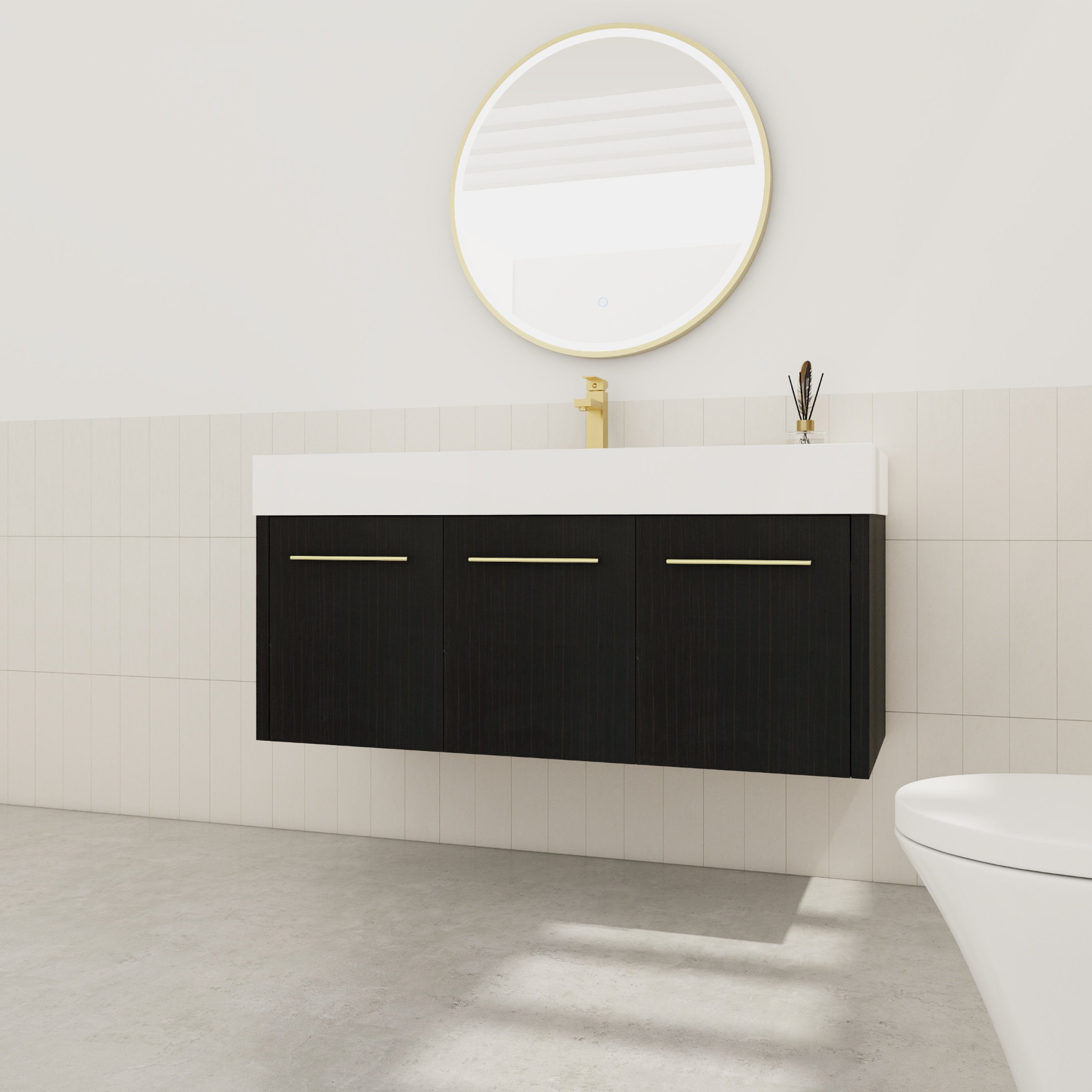 Latitude Run® Shellina 47.3'' Single Bathroom Vanity with Ceramic Top ...