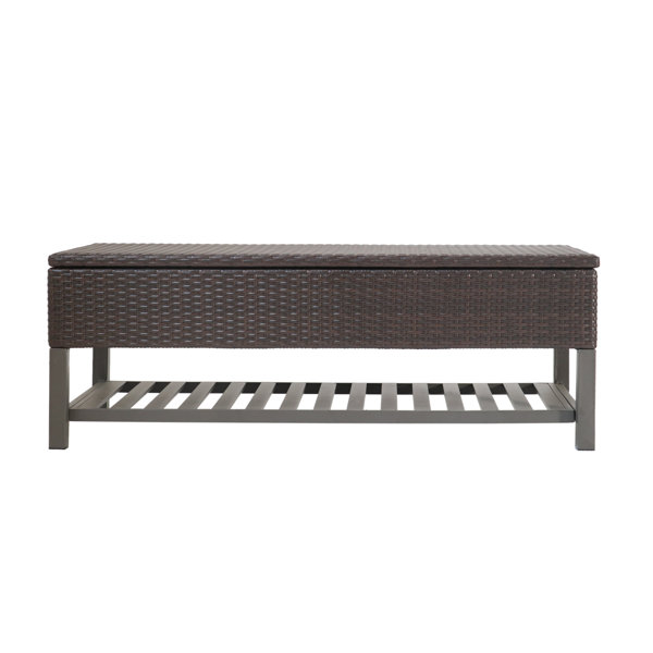 Red Barrel Studio® Everlie Wicker Storage Bench & Reviews | Wayfair