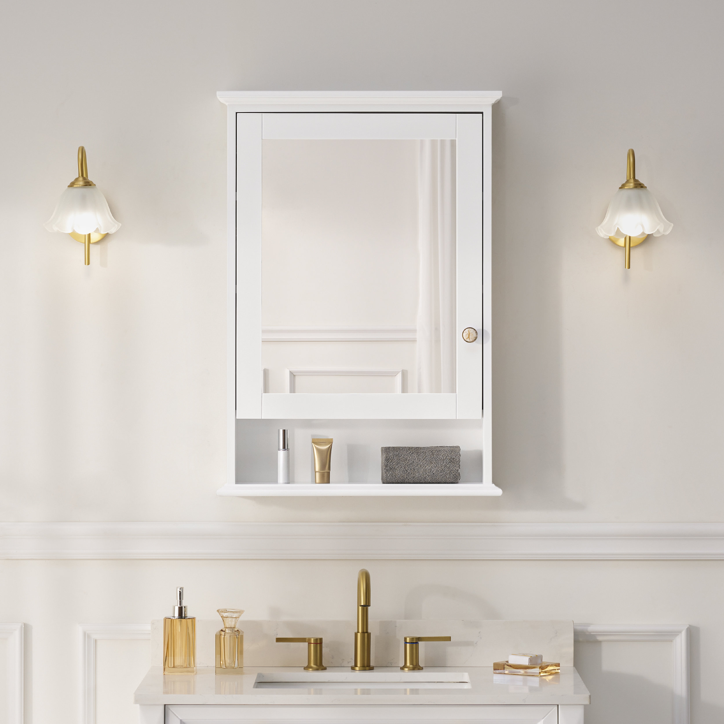 Winston Porter 24"W X34''h Surface Mount Solid Wood Framed Medicine ...