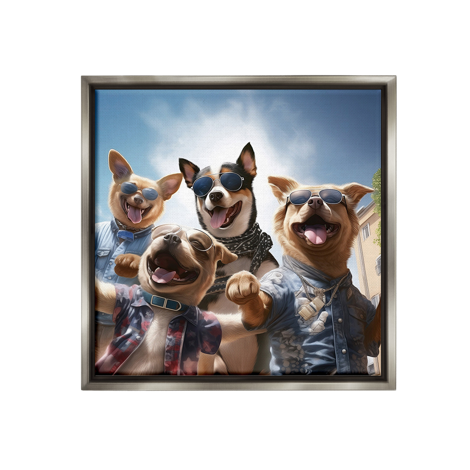 Trinx " Trendy Dogs Selfie Floater Frame " by Jim Baldwin on Canvas ...