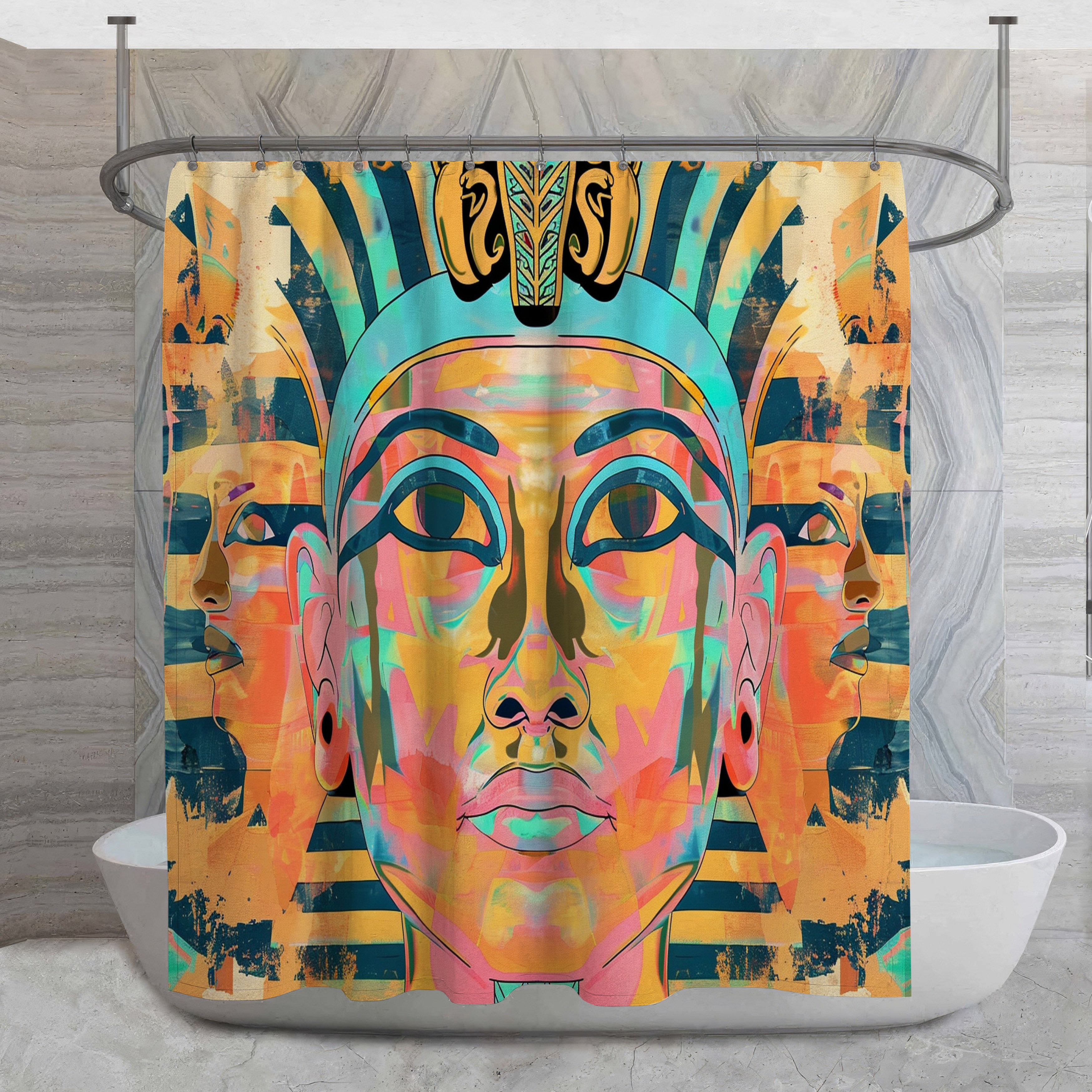 Everly Quinn Pharaoh Shower Curtain - Cultural Bathroom Decor Hollywood ...
