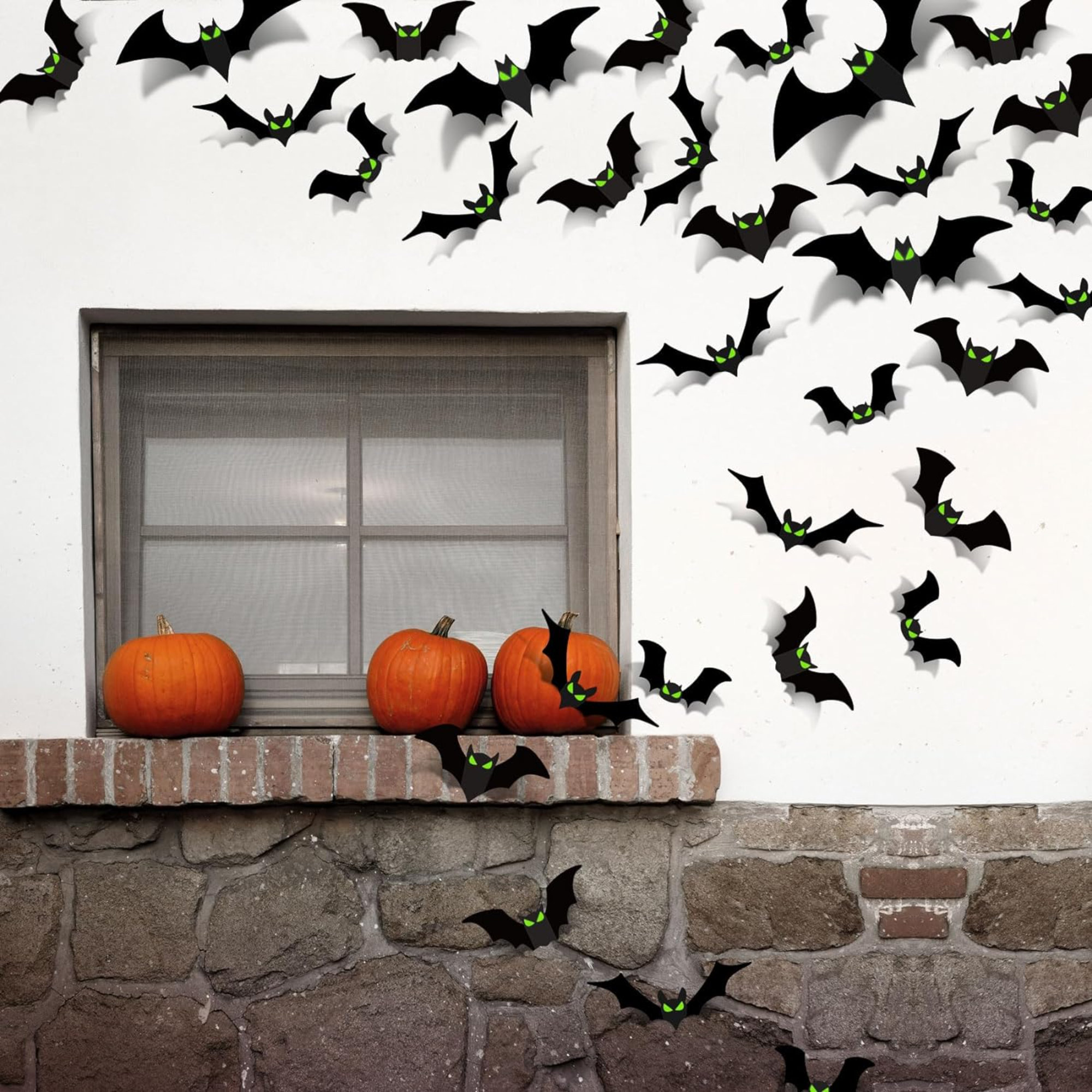 The Holiday Aisle® Halloween Decorations Indoor - Bats Wall Decor ...