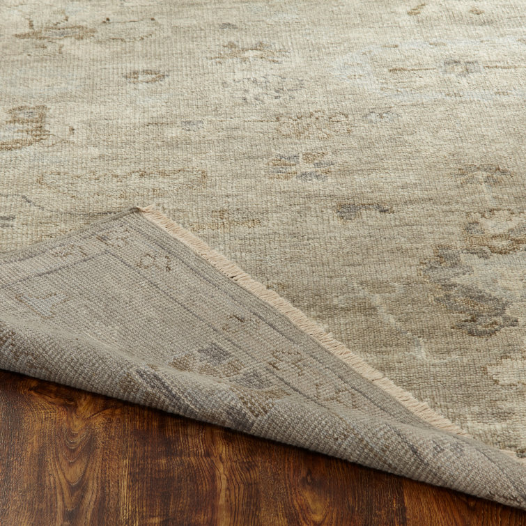 Madison Couture Rugs Kiern Hand-Knotted Wool Flroal Area Rug in Beige ...