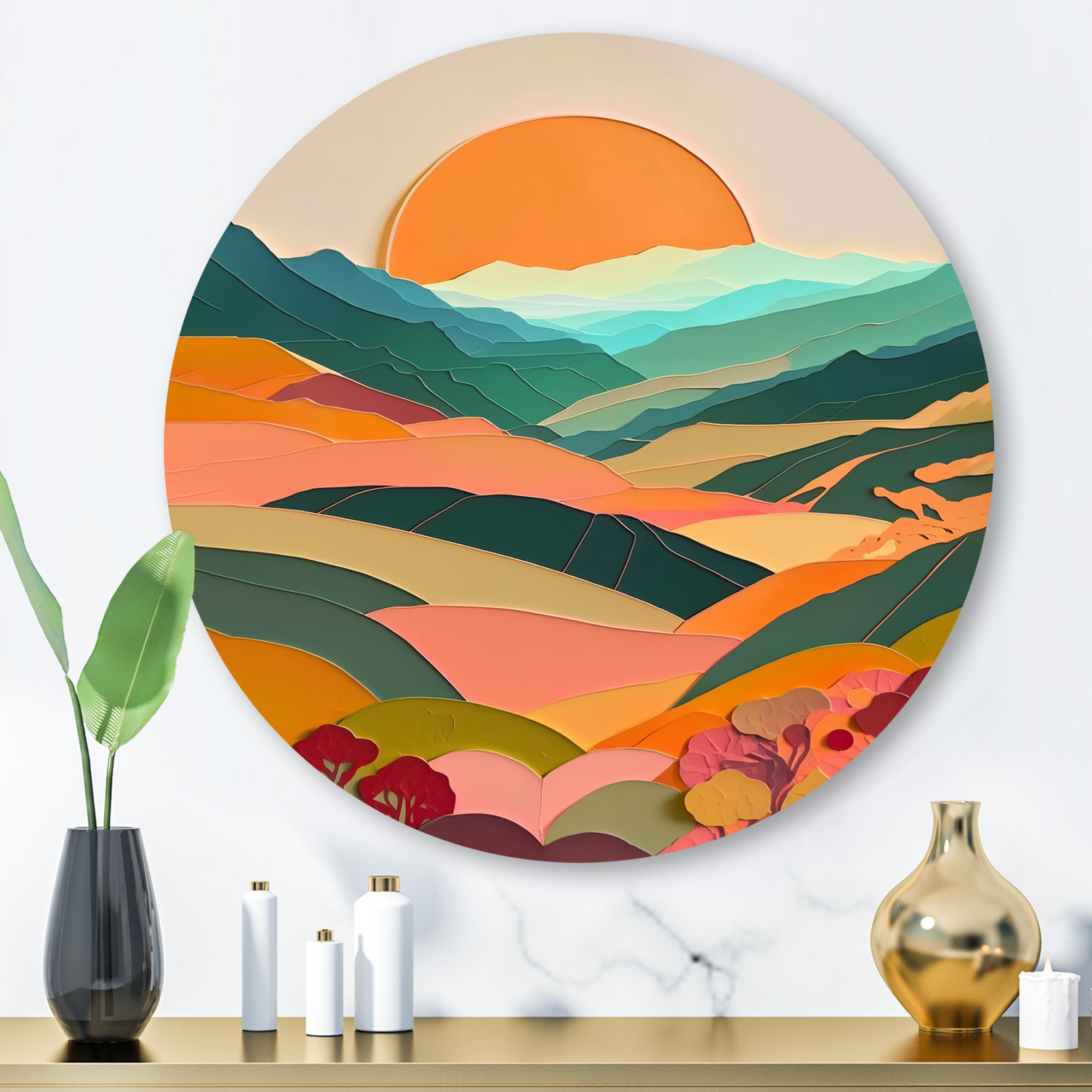 George Oliver Sublime Sun Soaked Simplicity I - Minimalism Round Metal ...