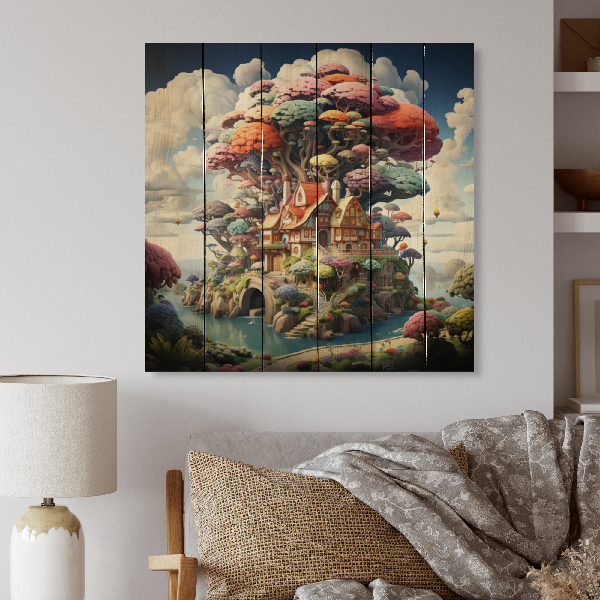 Red Barrel Studio® Jacoree The Wishing Tree House II On Wood Print ...