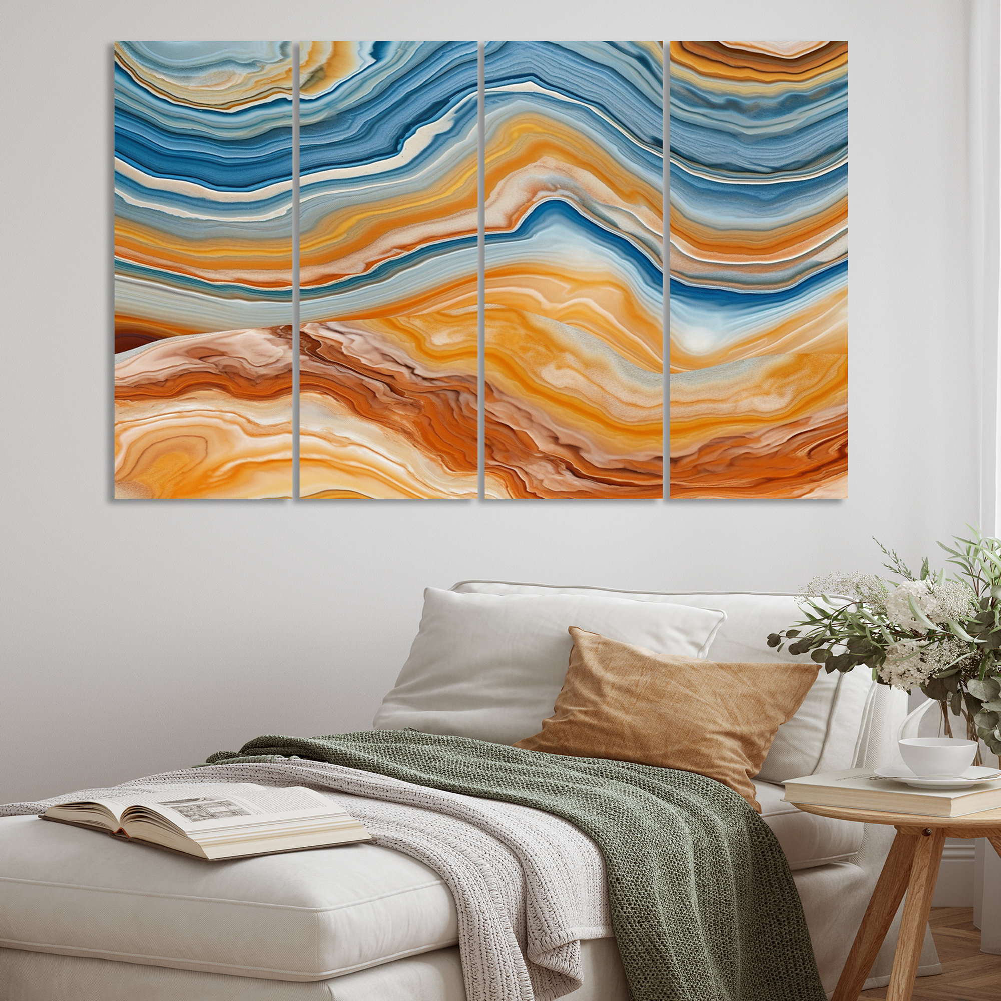 Wrought Studio™ Segment Layers Of Marbled Rock III On Metal 4 Pieces ...