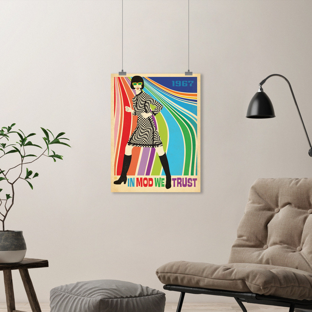 Bless international Mod Go Go Dancer Vintage by Joel Anderson Print ...