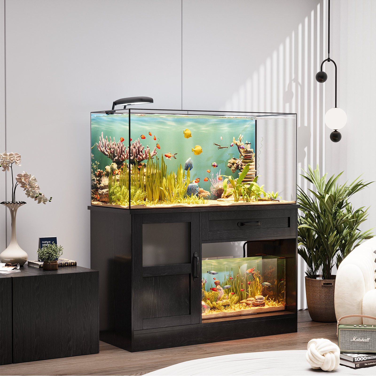Tucker Murphy Pet™ 55-75 Gallon Fish Tank Stand, Heavy Duty Aquarium ...