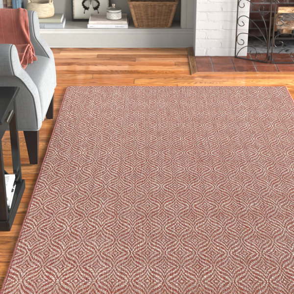 Dakota Fields Flara Geometric Rust Red Indoor / Outdoor Area Rug ...