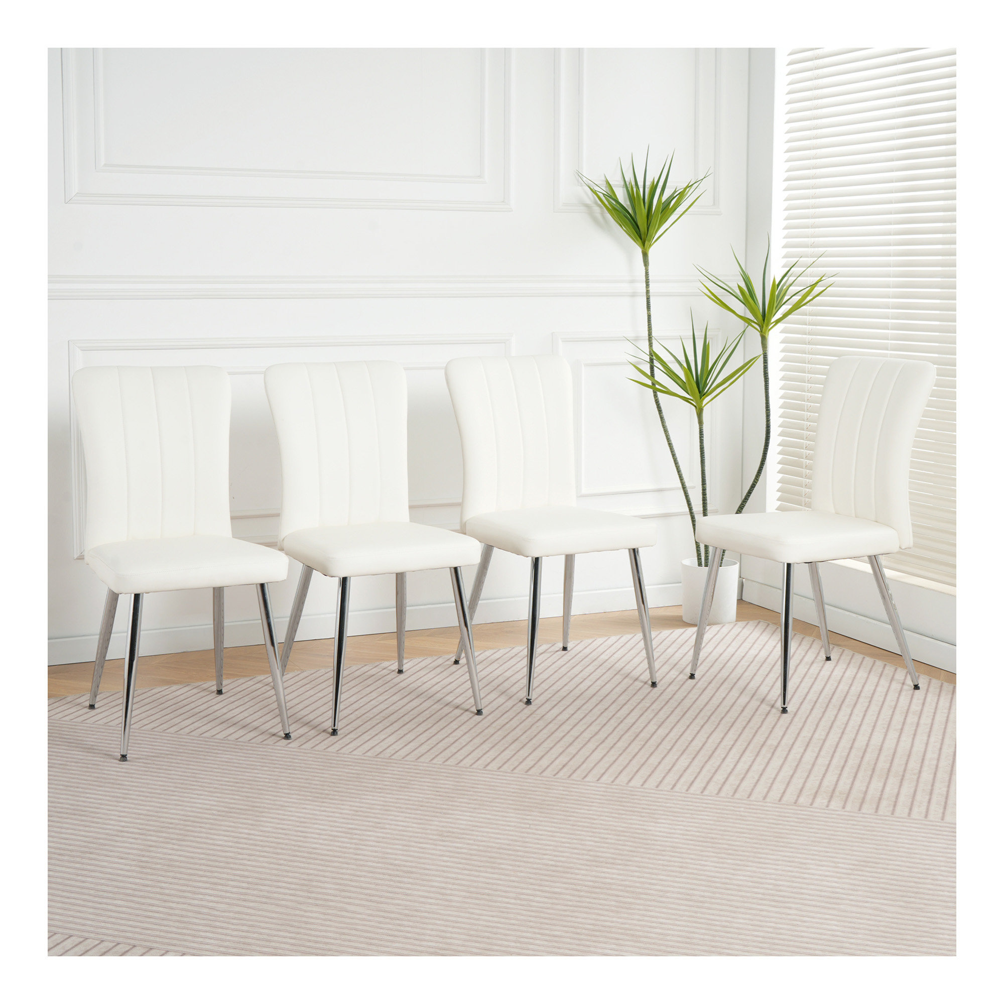 Corrigan Studio Modern Dining Chair, Cloth Upholstered Chair ...