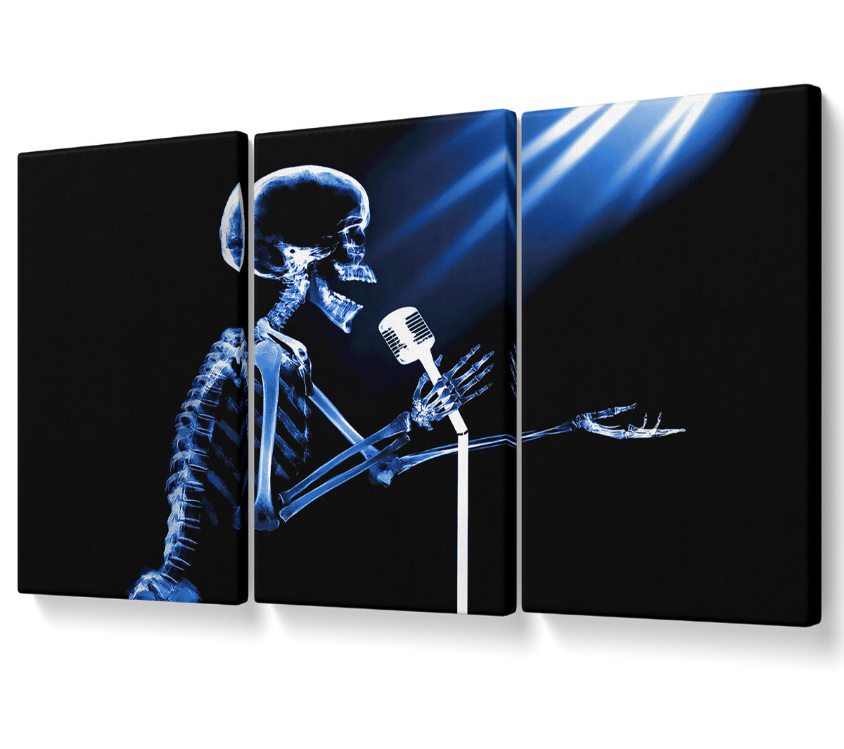 Happy Larry Skeleton Singer Canvas 3 Panel Set | Wayfair.co.uk
