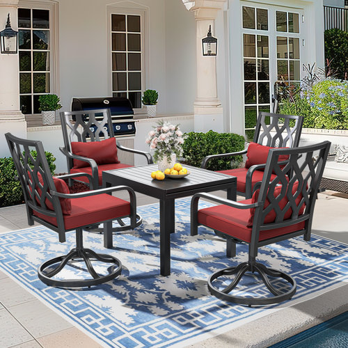 Alcott Hill® Deyra 4/6-Person Dining Set With Extendable Table, Swivel ...