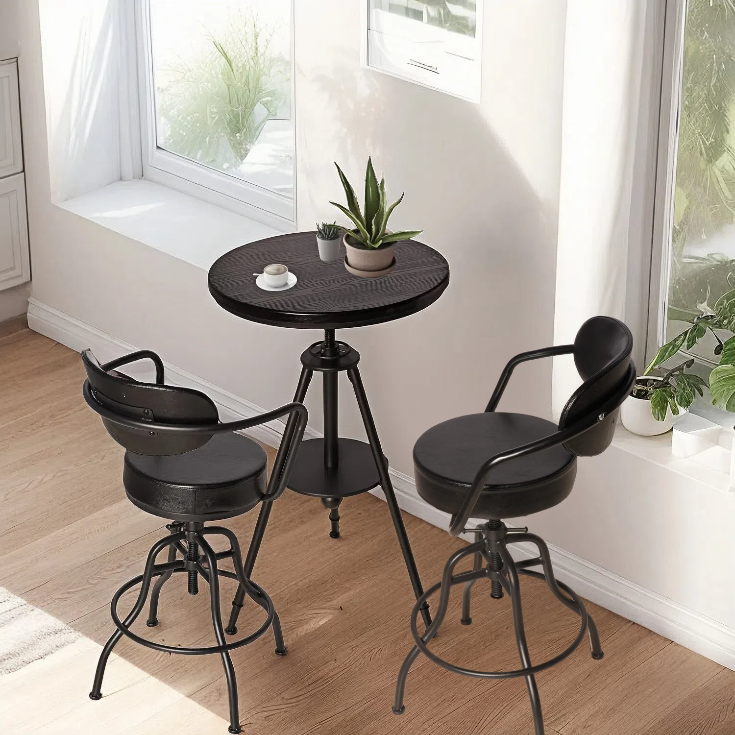 Williston Forge Set Of 3,Industrial Bistro Table Set, Vintage Cafe ...