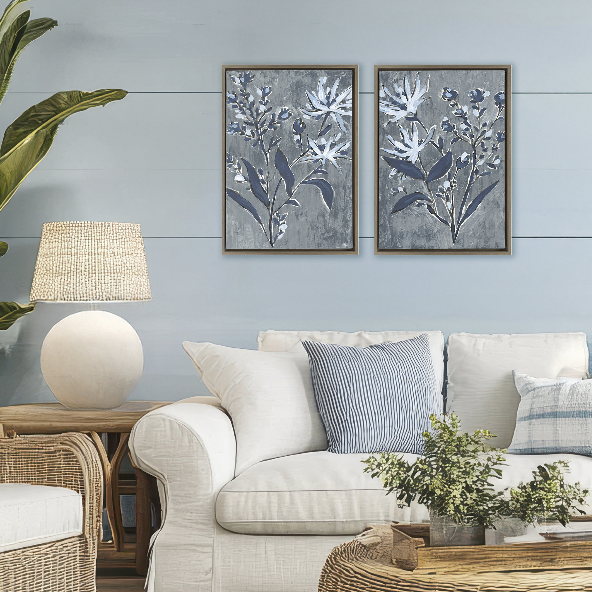 Latitude Run® Flower Sprigs 2pc Floating Frame Set, design by June ...