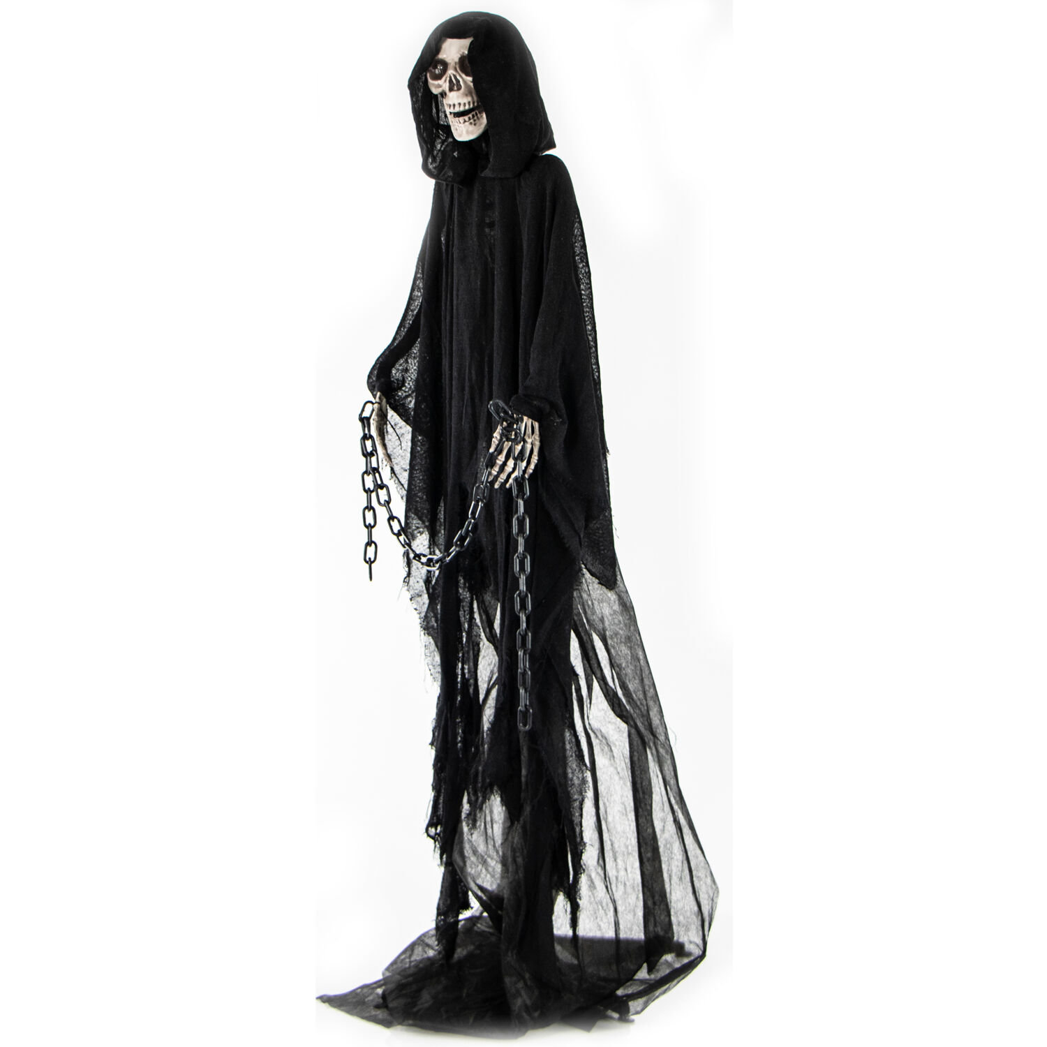 Haunted Hill Farm 68 In. Life-Size Scary Grim Reaper with Chain ...