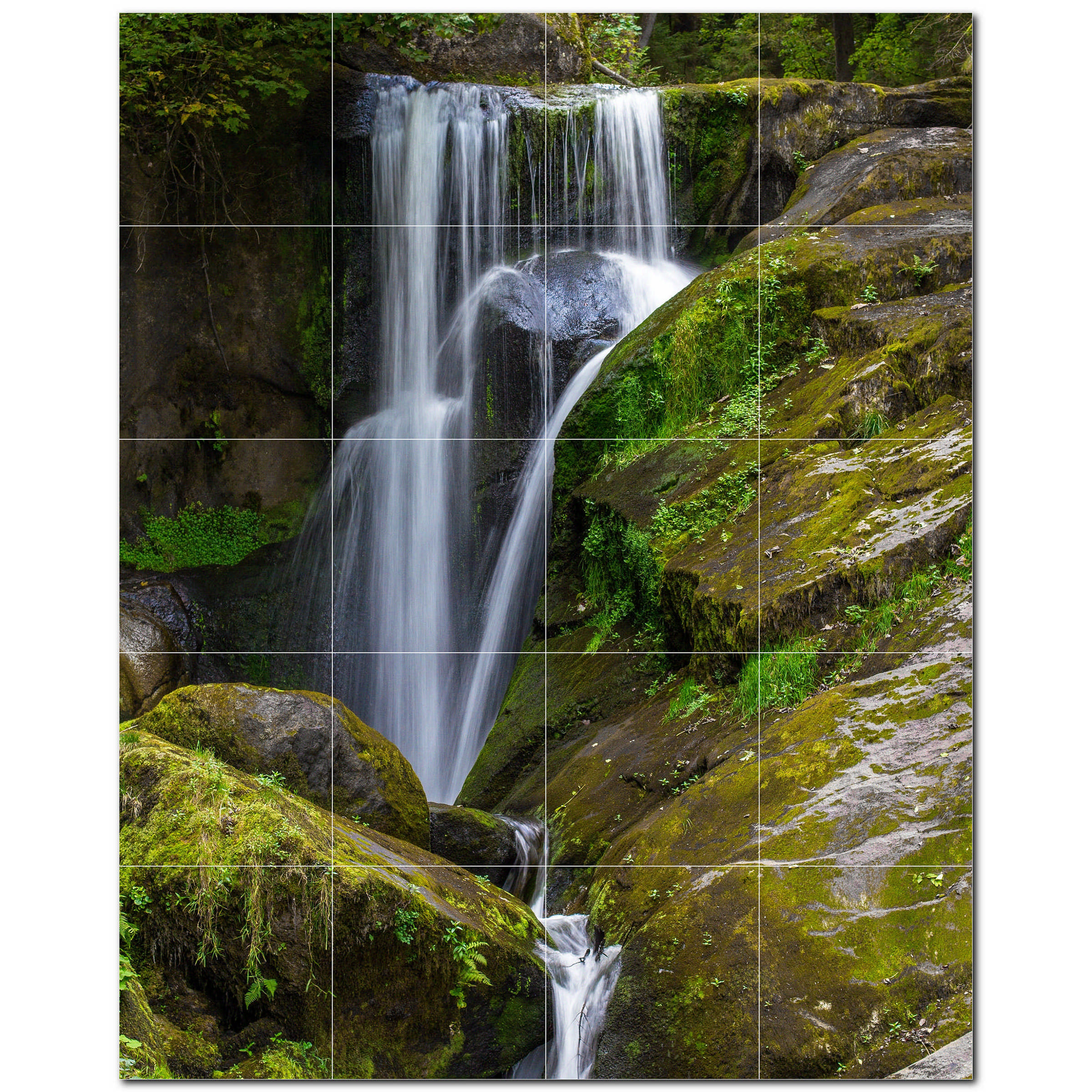 Picture-Tiles.com 24" x 30" Ceramic Waterfalls Photo Decorative Mural ...