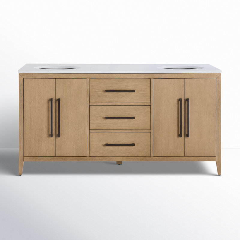 Highbury Furnishings Alsup 66'' Double Bathroom Vanity with Top ...
