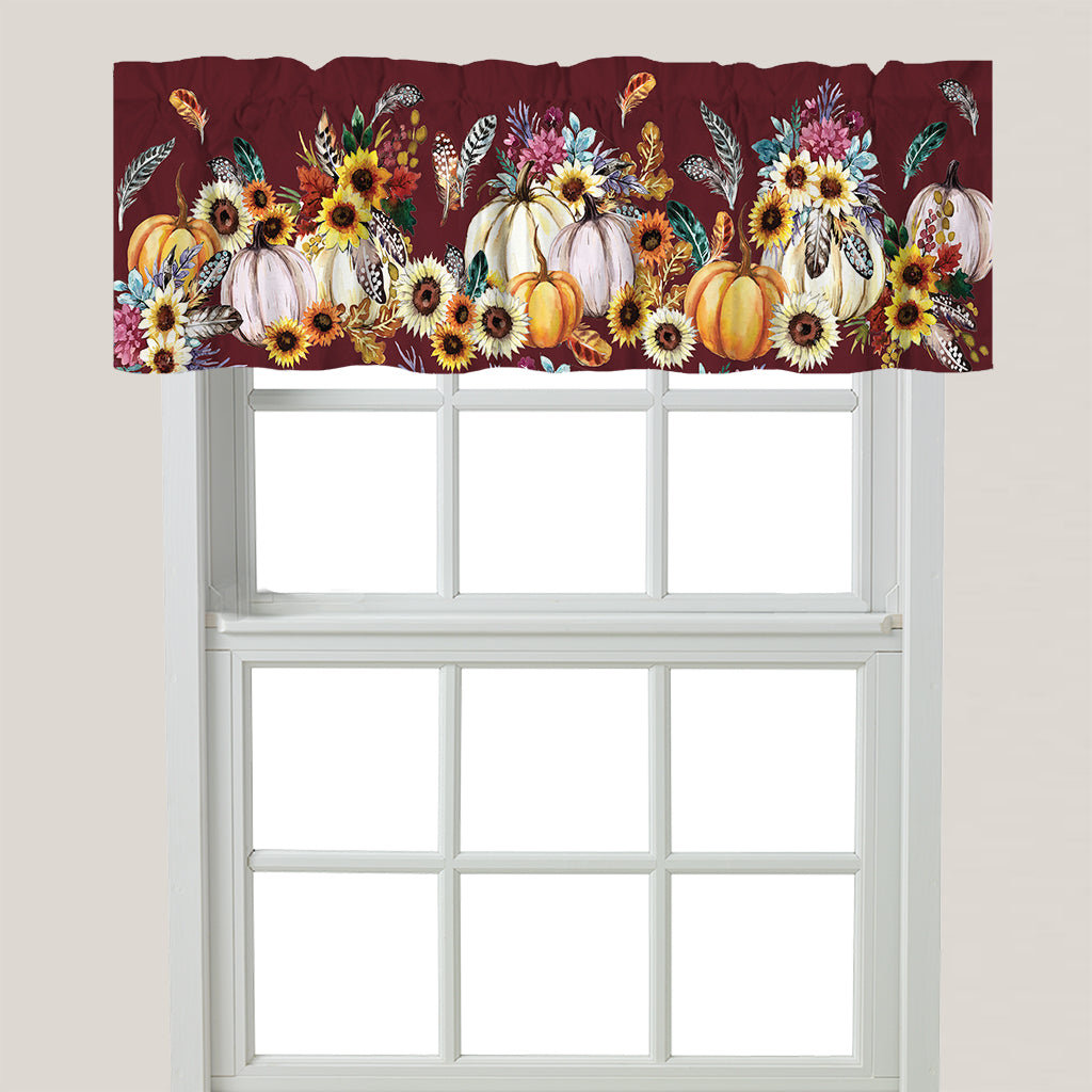 Gracie Oaks Fall Feathers Window Valance | Wayfair