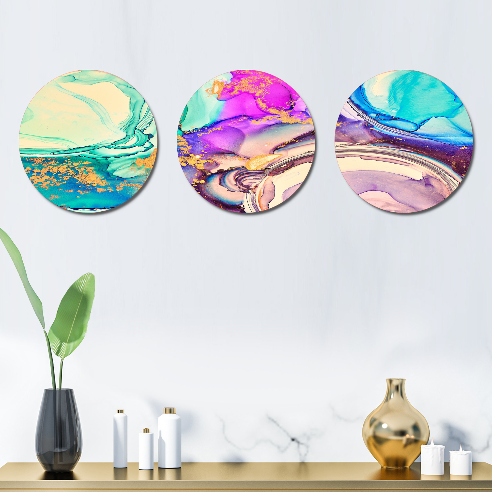 Design Art 3 Piece Unframed Graphic Art Set on Metal - Wayfair Canada