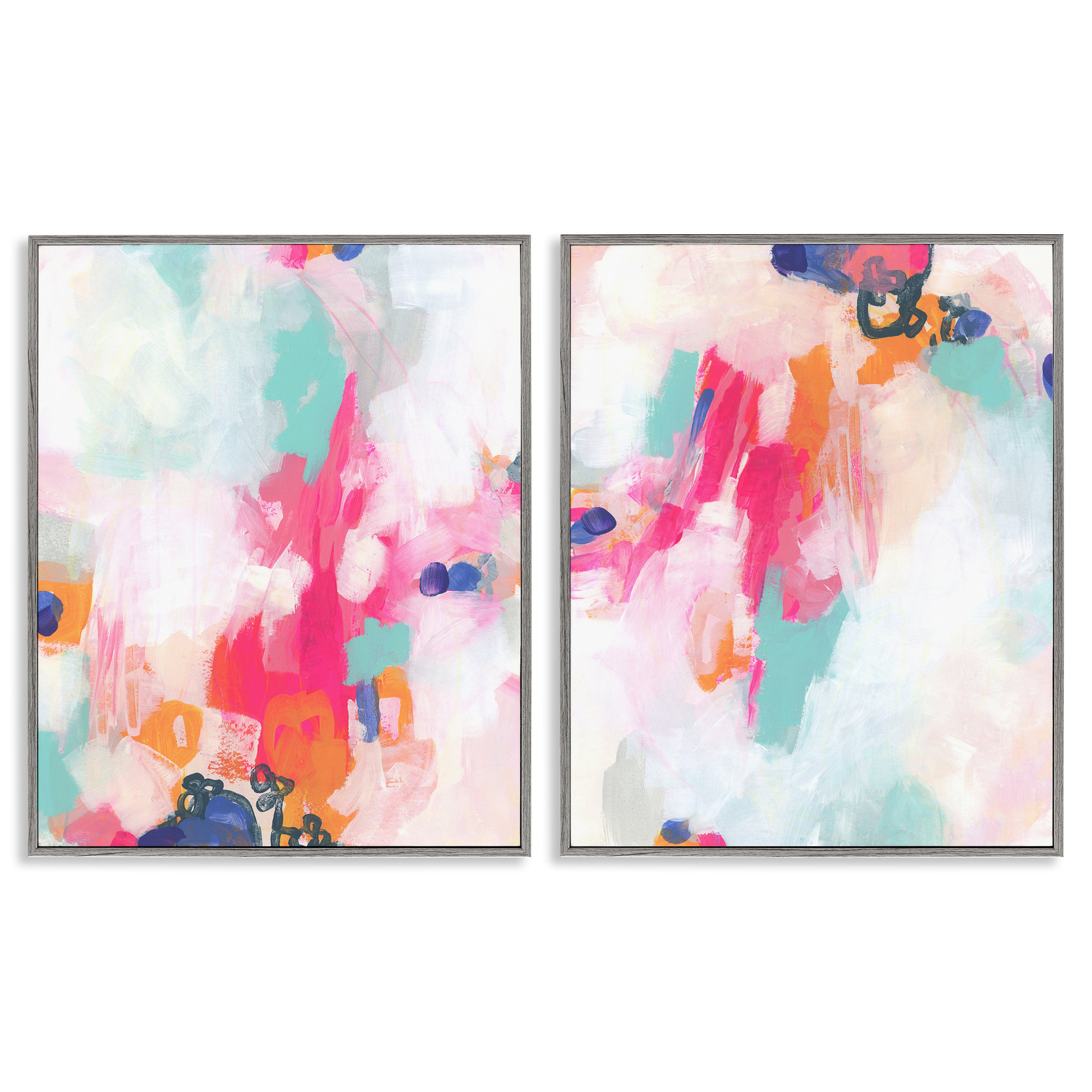 Winston Porter Pink & Pastel Splotches 2 PC Giclee Art Set by June ...