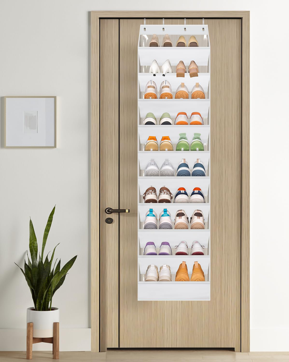 Rebrilliant 10 Tier Clear Over The Door Shoe Organizer Storage, Deep ...