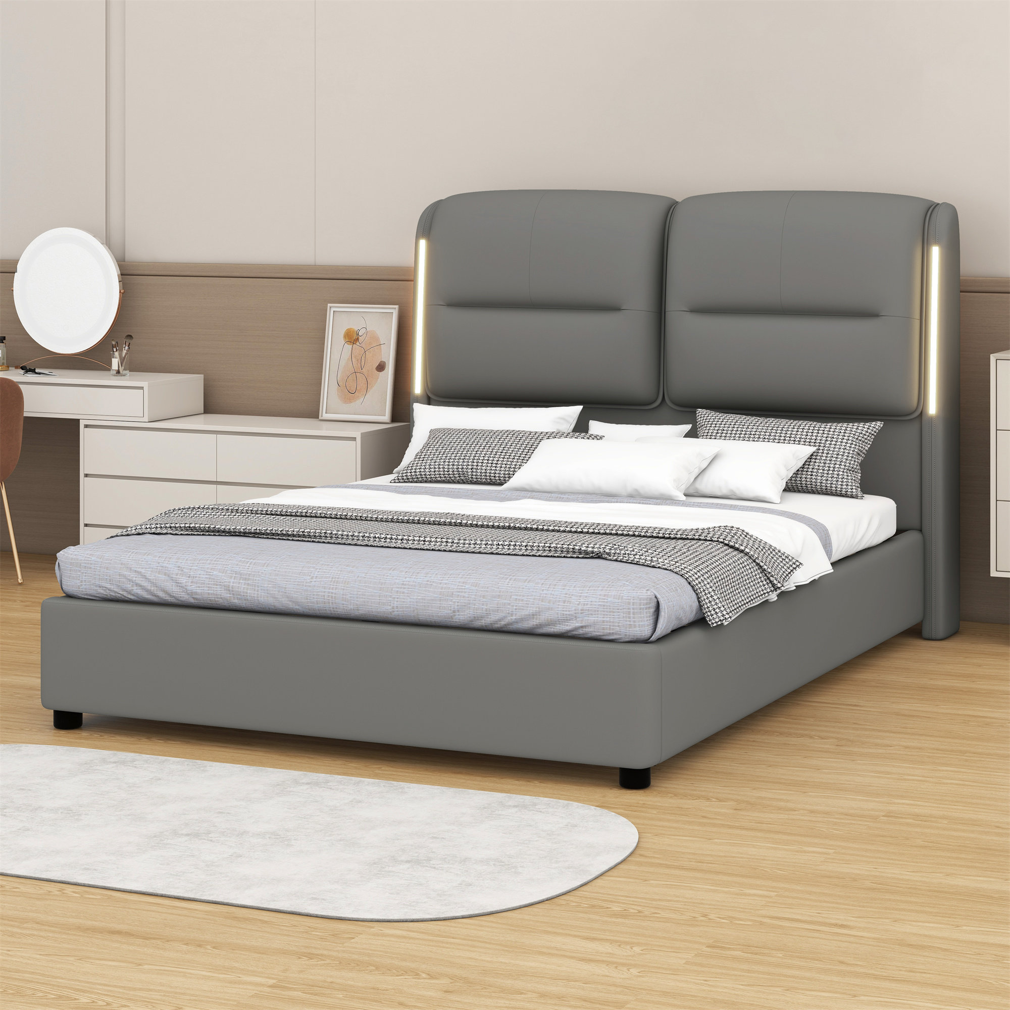 Ivy Bronx Upholstered Hydraulic Platform Bed With Lift Up Storage And ...