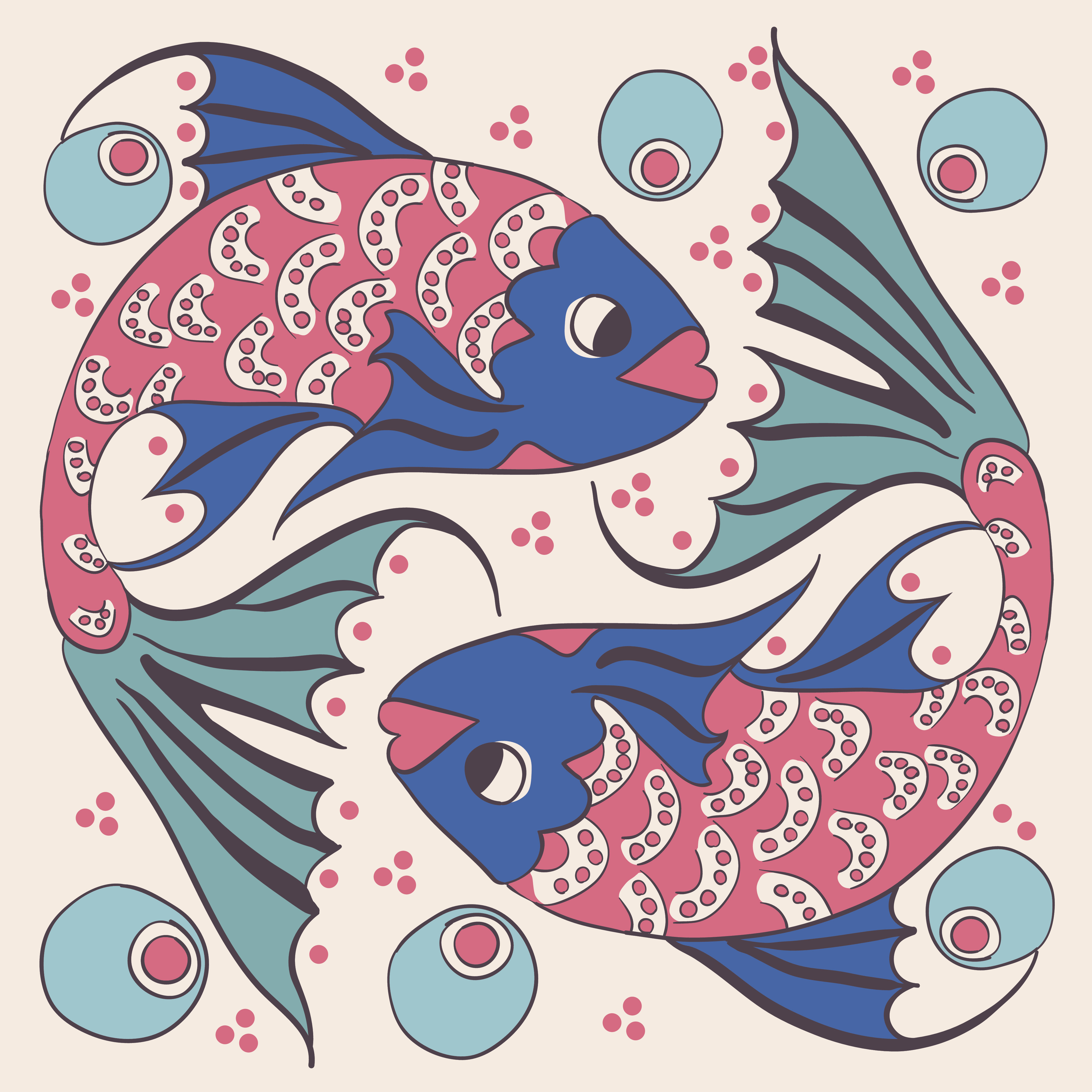 Bungalow Rose Two Fish by Enginkorkmaz | Wayfair