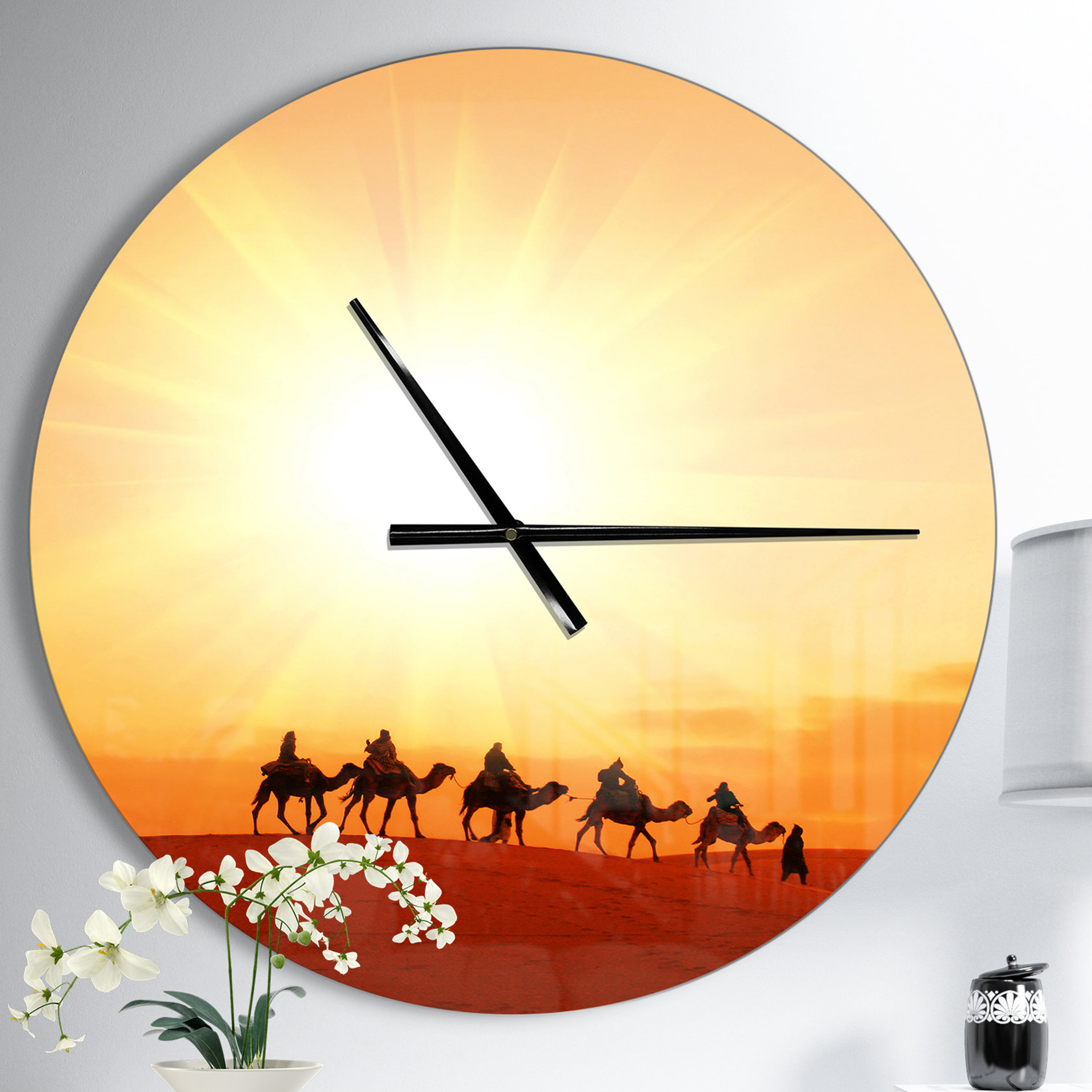 East Urban Home Caravan in Sahara Dessert - Modern wall clock | Wayfair