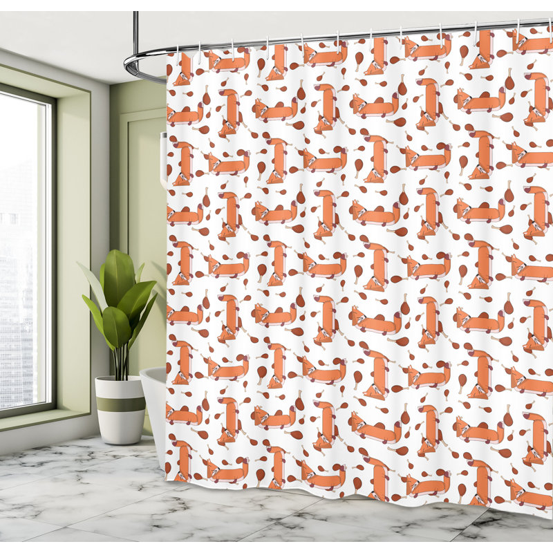 East Urban Home Fox Shower Curtain Cartoon Pattern Meat and Animal ...
