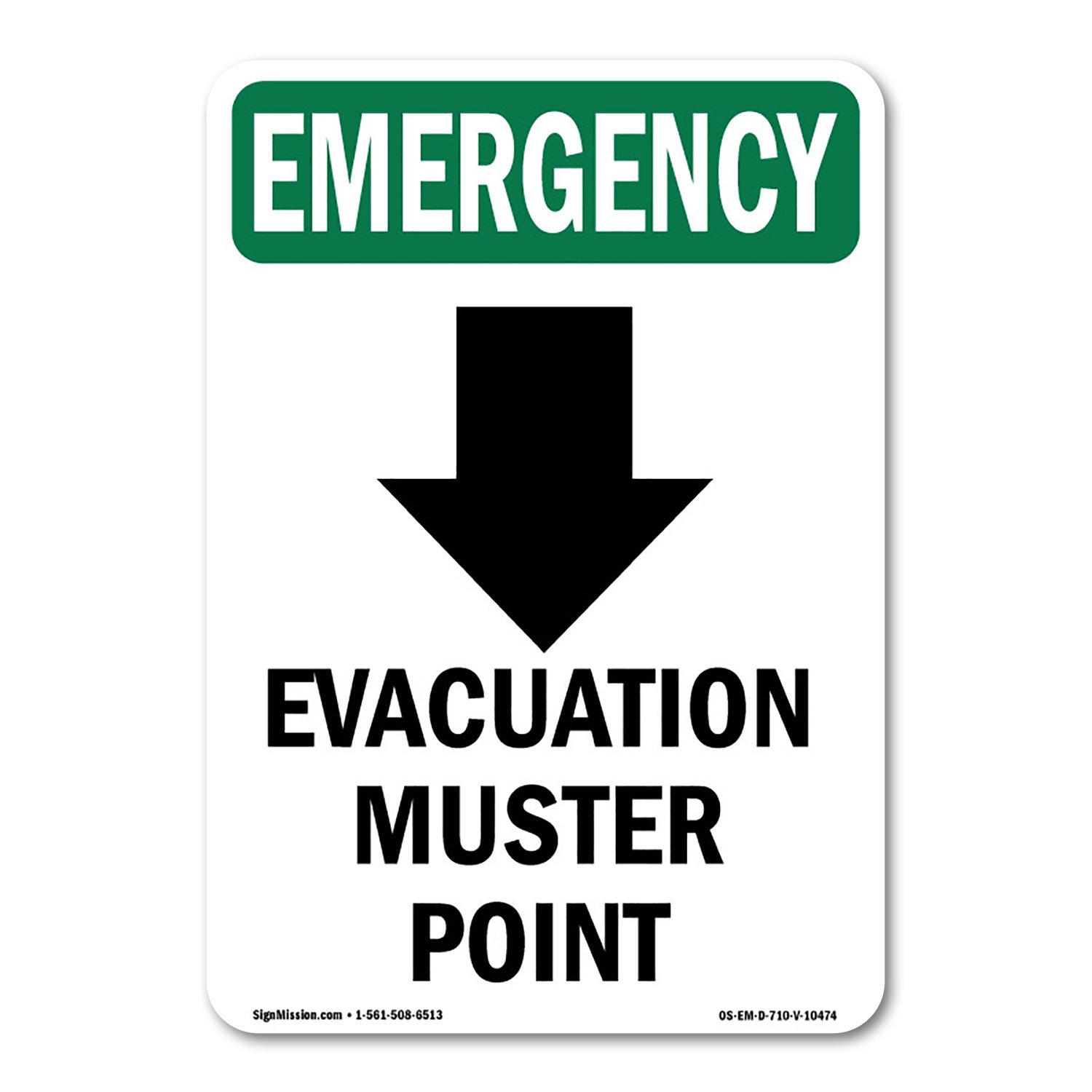 SignMission Evacuation Muster With Symbol Plastic Sign 14" X 10 ...