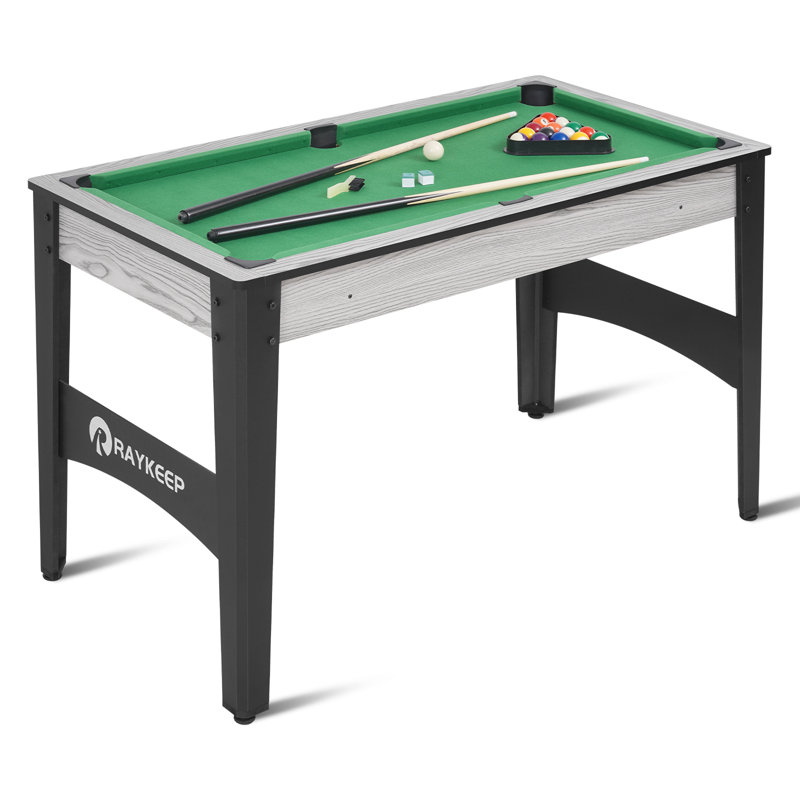 RayChee 48" Pool Table, Mini Billiard Game Table w/Balls, Cues, Chalk ...
