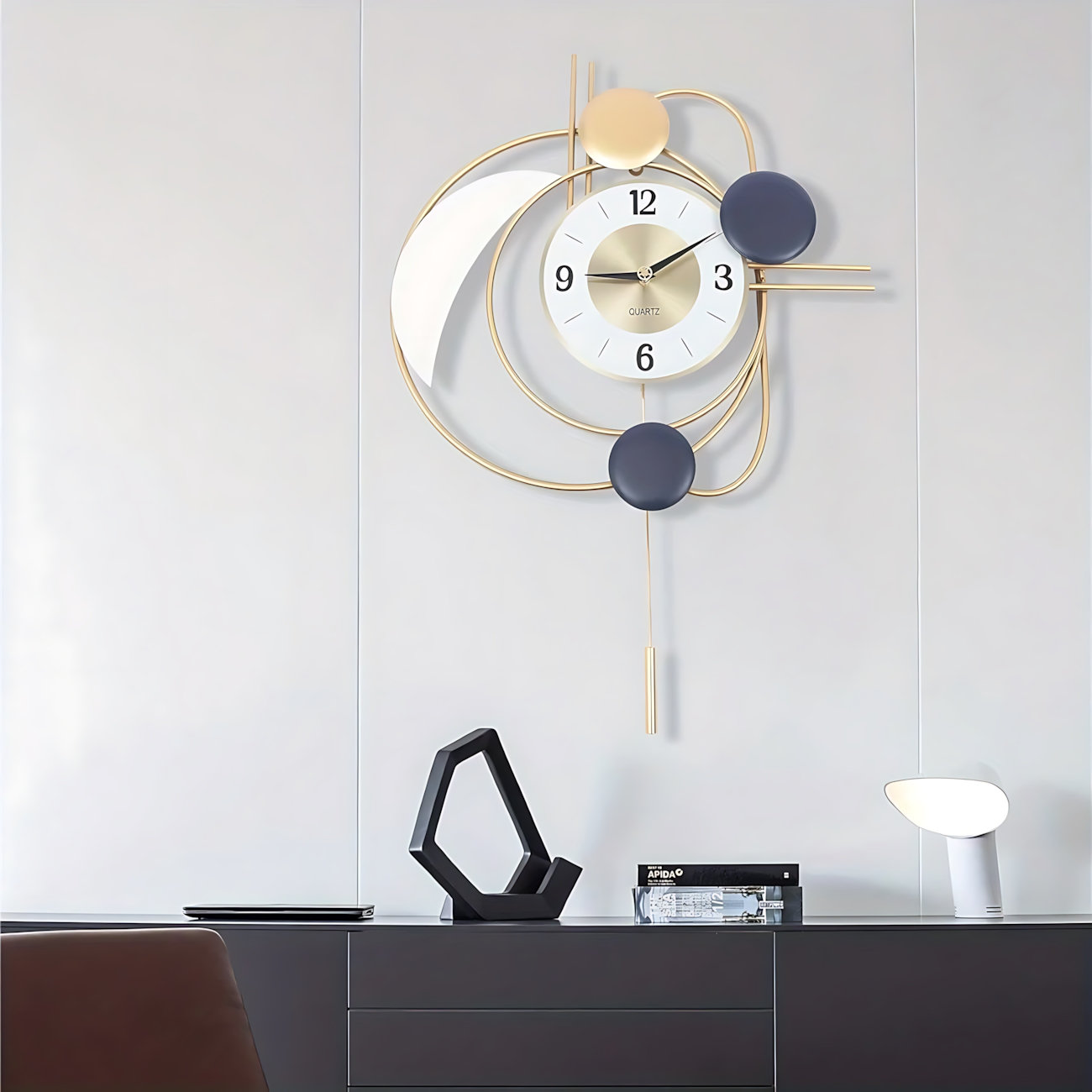 Mercer41 Large Modern Metal Wall Clocks Luxury Silent Hanging Clock ...
