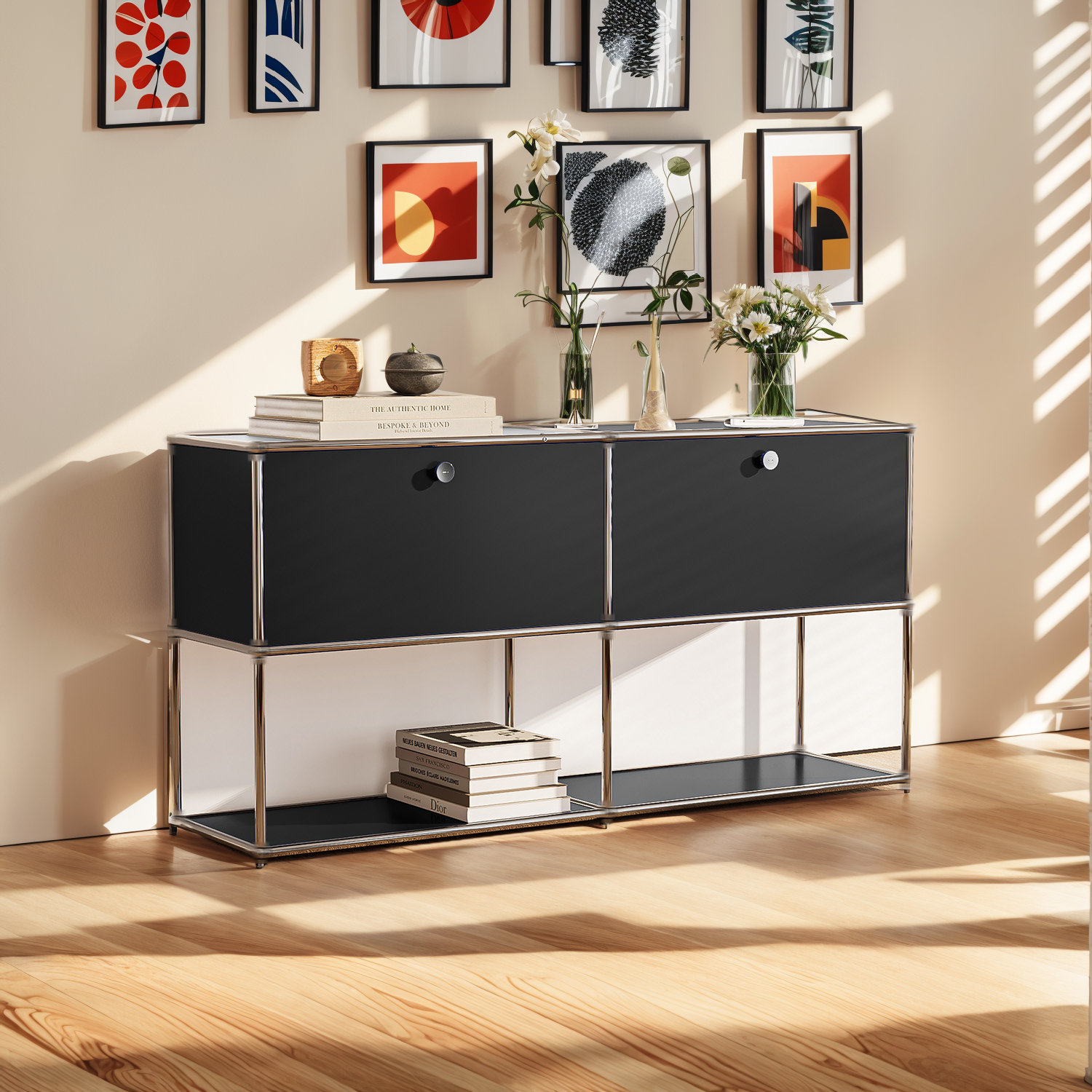 Latitude Run® Modern Storage Cabinet, Free-standing Storge Organizer ...