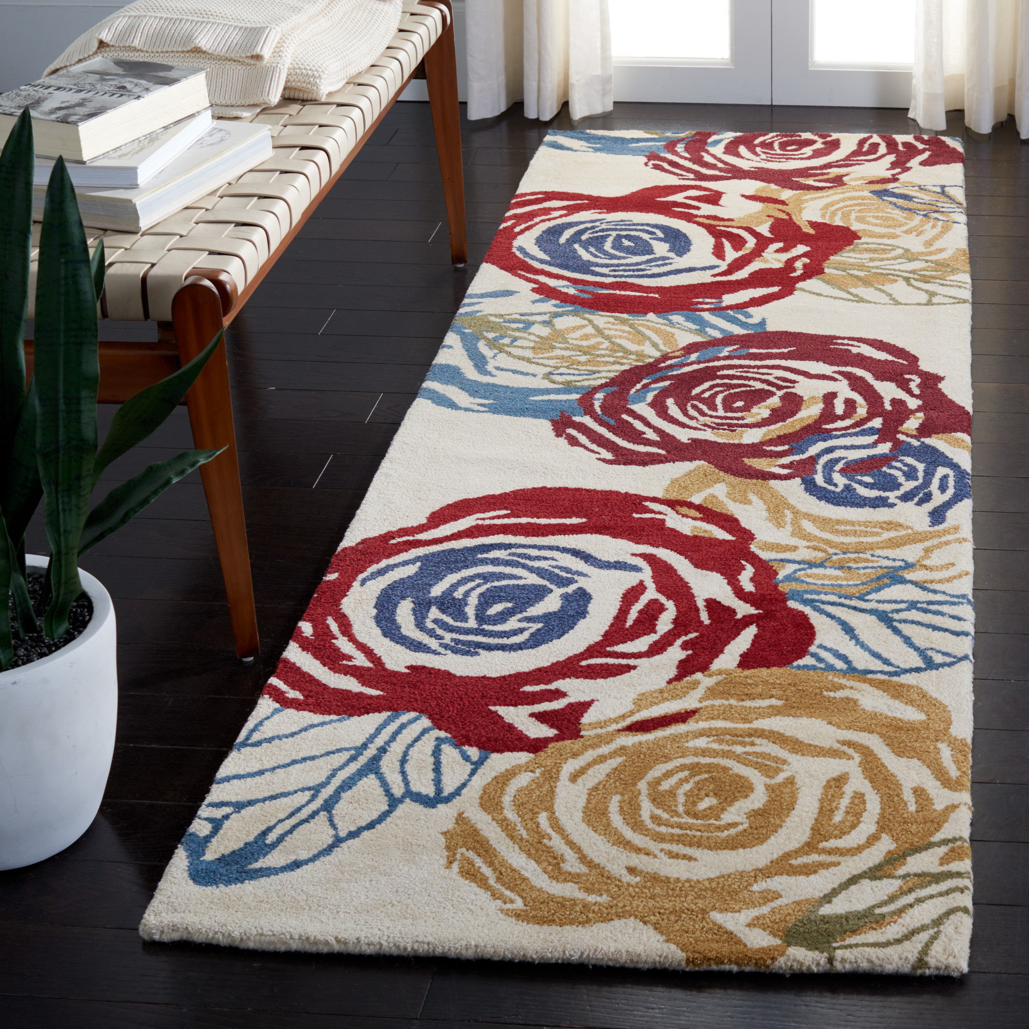 Red Barrel Studio® Soho Hand Tufted Wool Pile Floral Rug | Wayfair