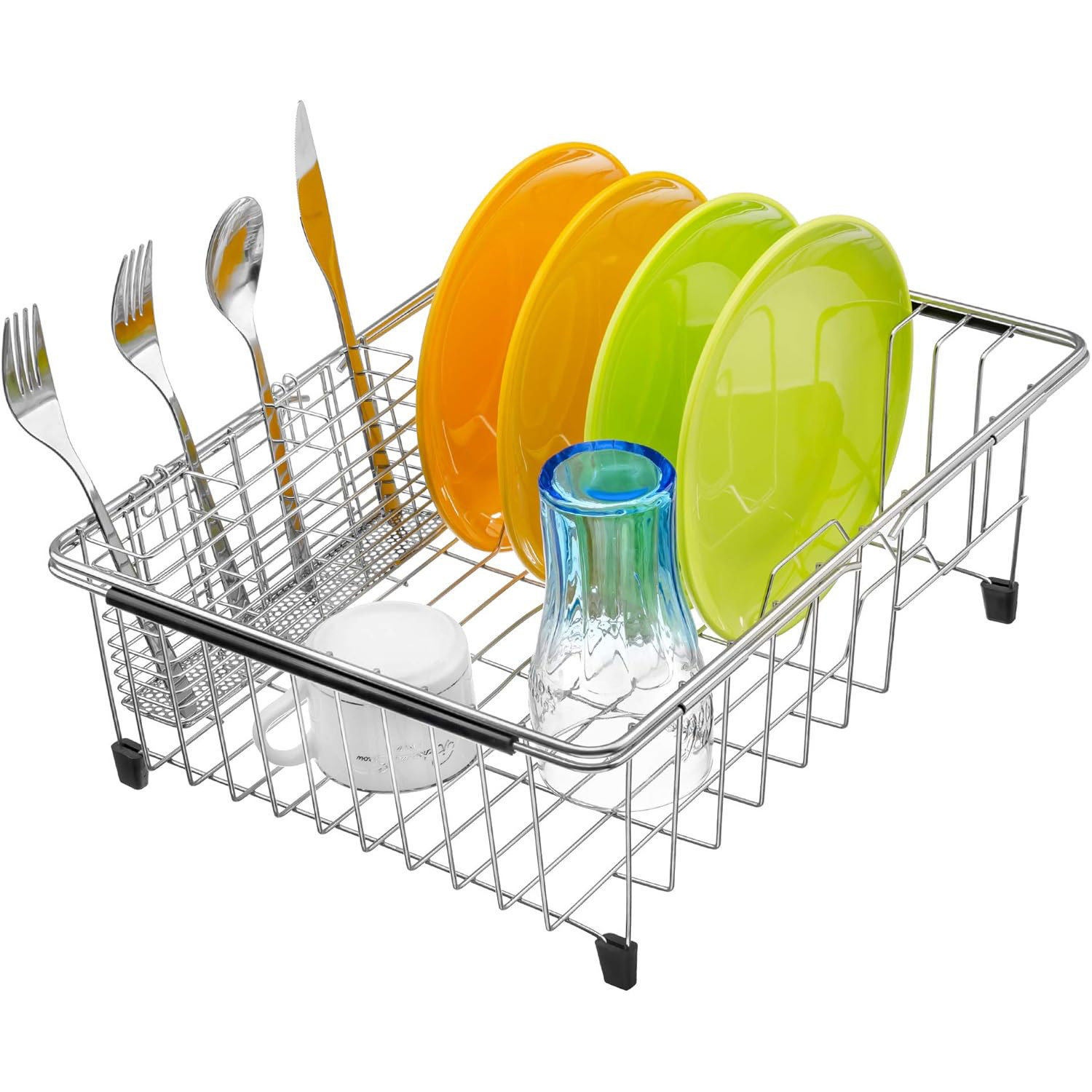 THE GLAMOUR BOUTIQUES Expandable Dish Drying Rack In Sink Or Over Sink ...