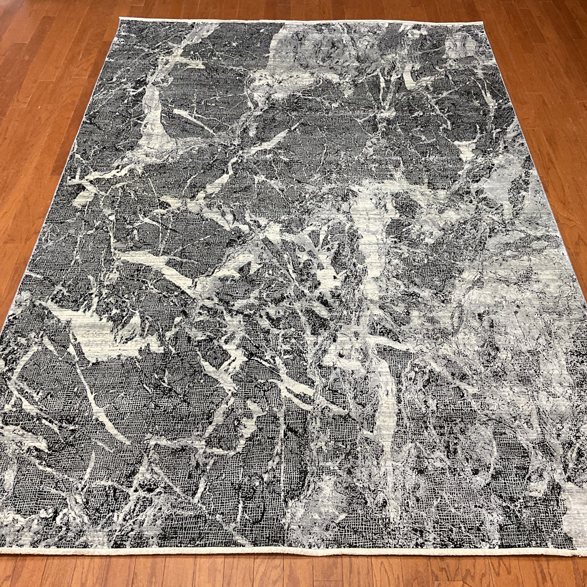 Orren Ellis Erased Abstract Design Silk Rug | Wayfair