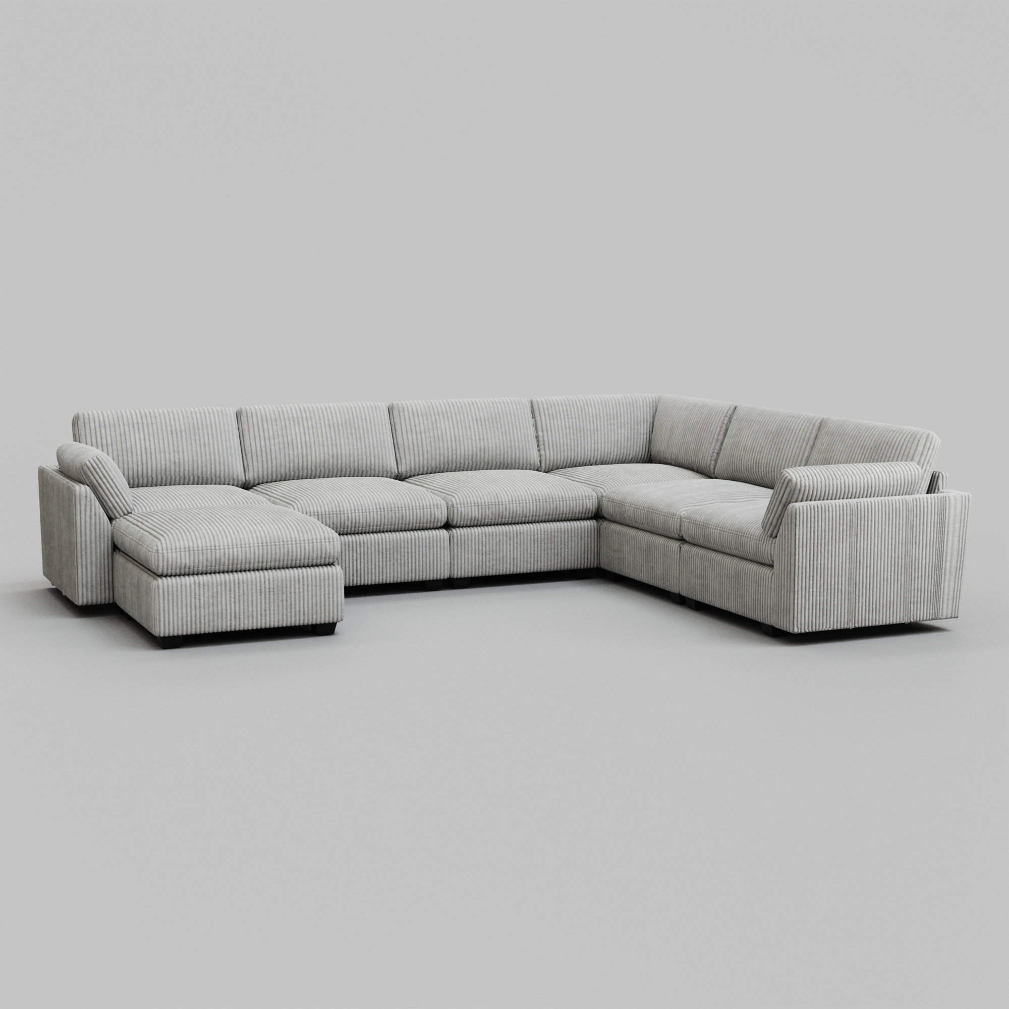 Mercer41 Caryn 137.8 Inch Large U Shaped Couch Modular Sofa & Reviews ...