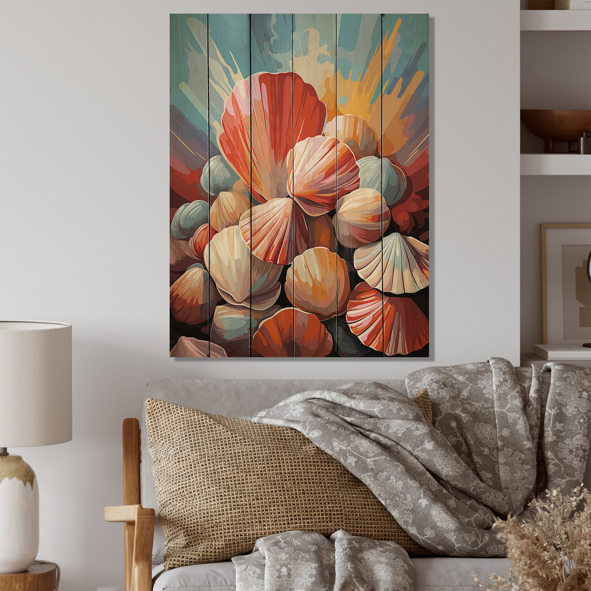 Rosecliff Heights Seashells Pop Art Collage On Wood Print - Wayfair Canada