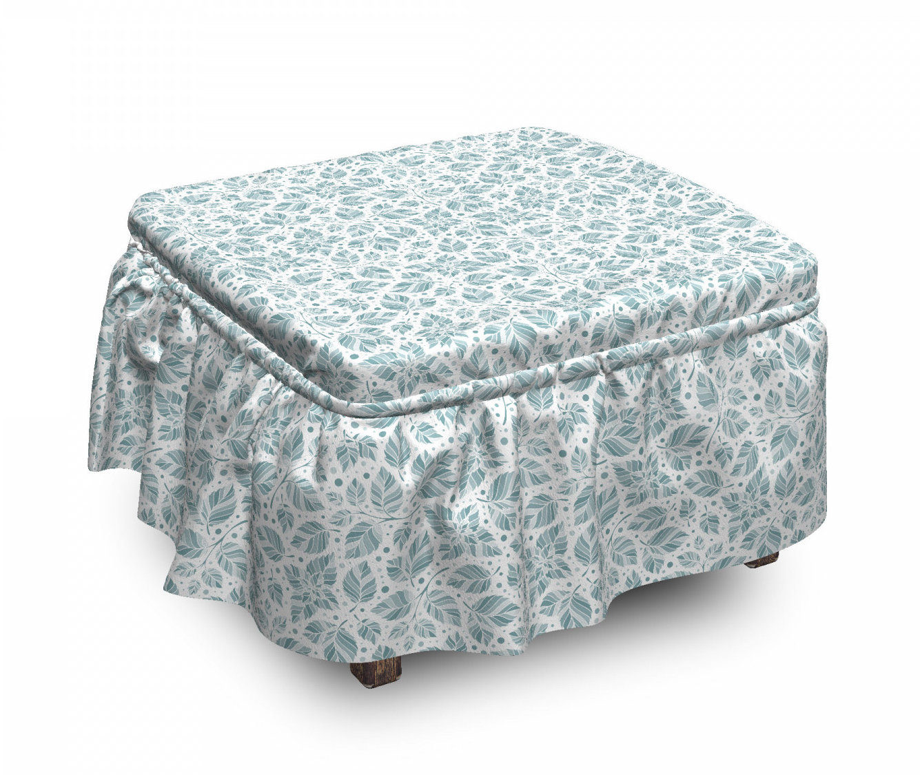 East Urban Home Peppermint Foliage Dot Ottoman Slipcover | Wayfair