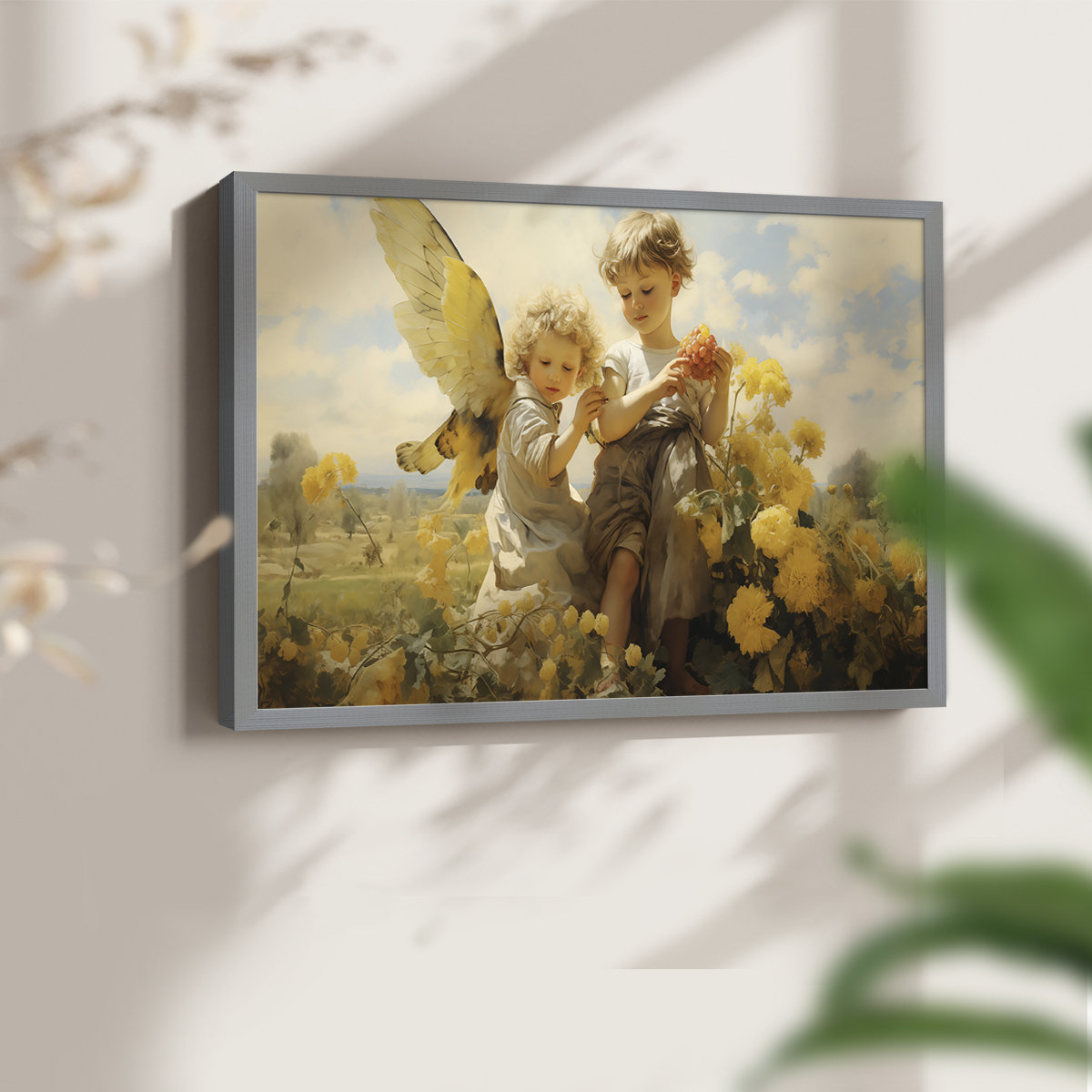 Fleur De Lis Living Angels From Above-II -Framed Print - Restickable ...