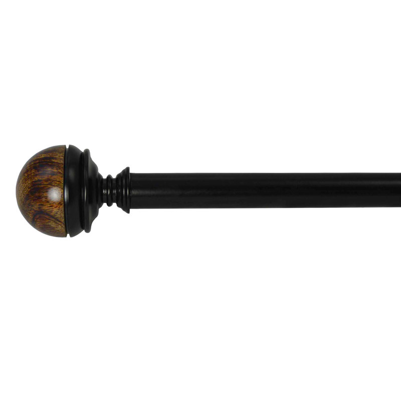 Darby Home Co Kaper Black Adjustable 1" Single Curtain Rod | Wayfair