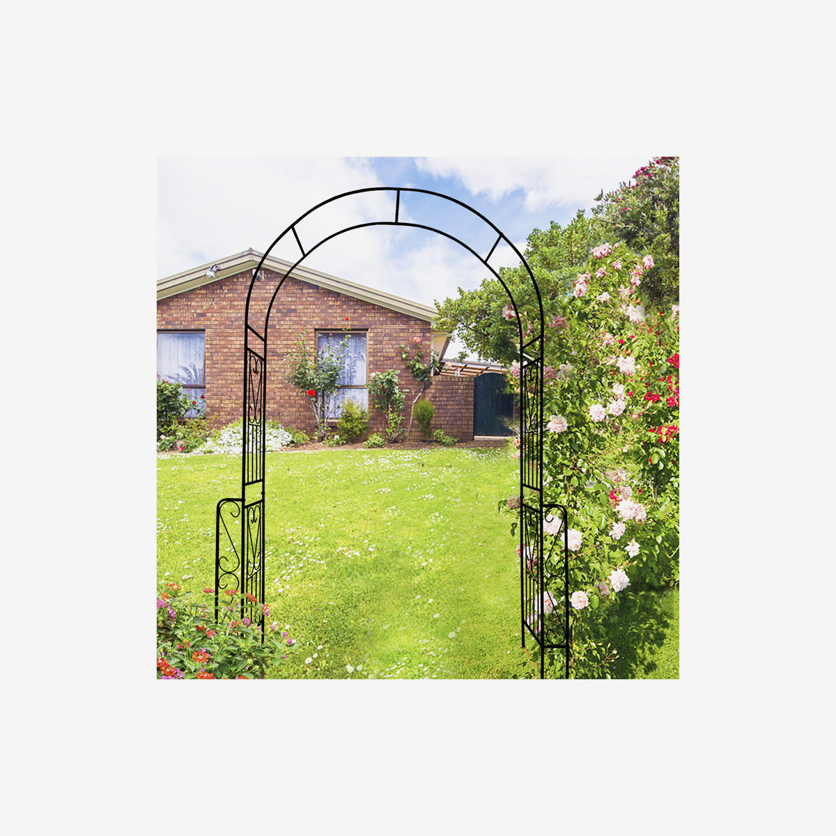 Yesurprise 55'' W x 14.5'' D Metal Arbor with Gate | Wayfair