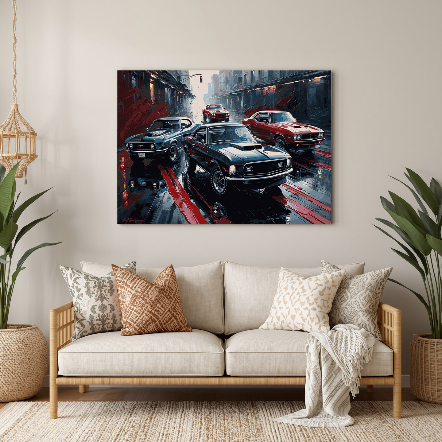 Corrigan Studio Transportation Vintage muscle cars Purple Metal Wall ...
