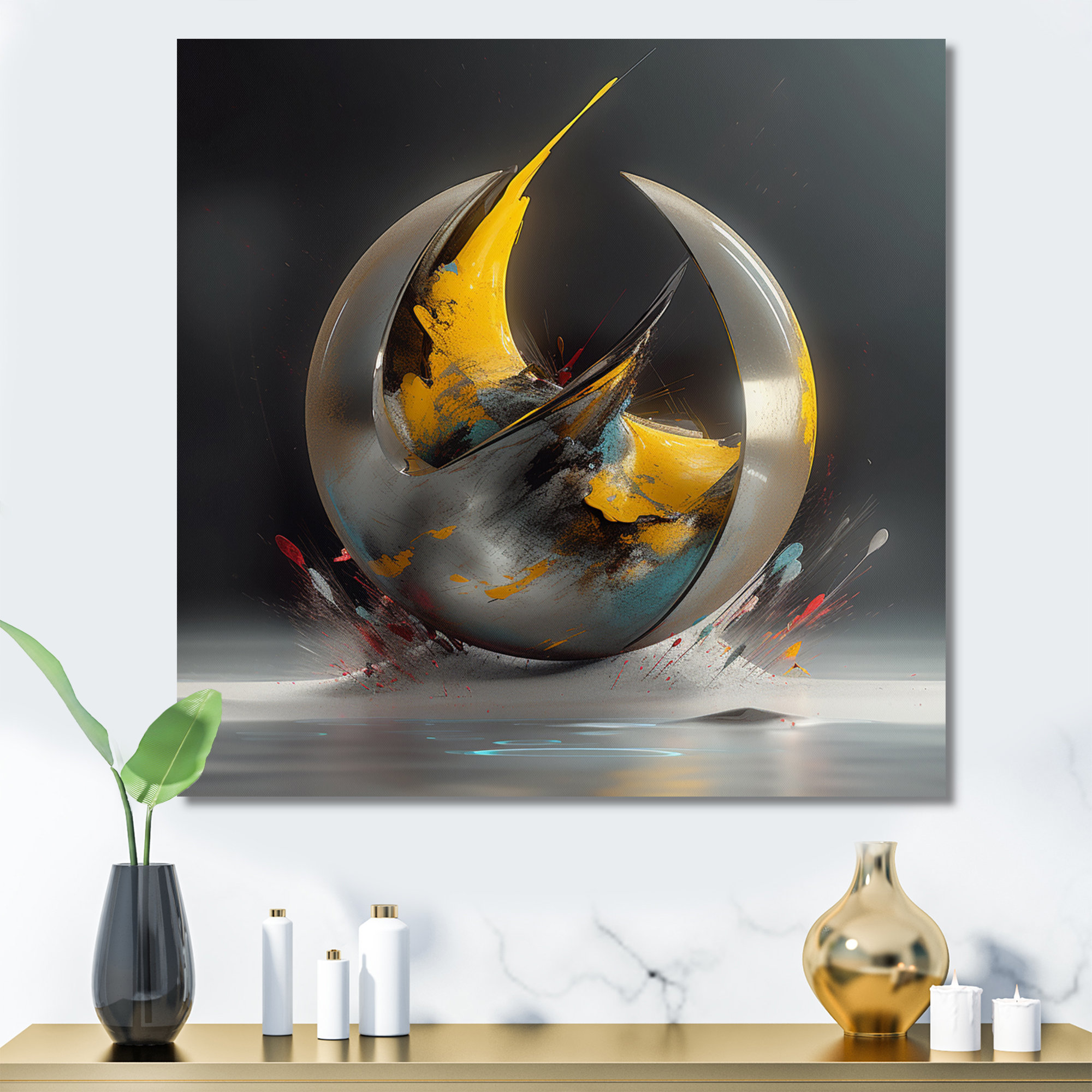 Wrought Studio Visionary Divine Dance 3D Wave Sphere I - Abstract ...