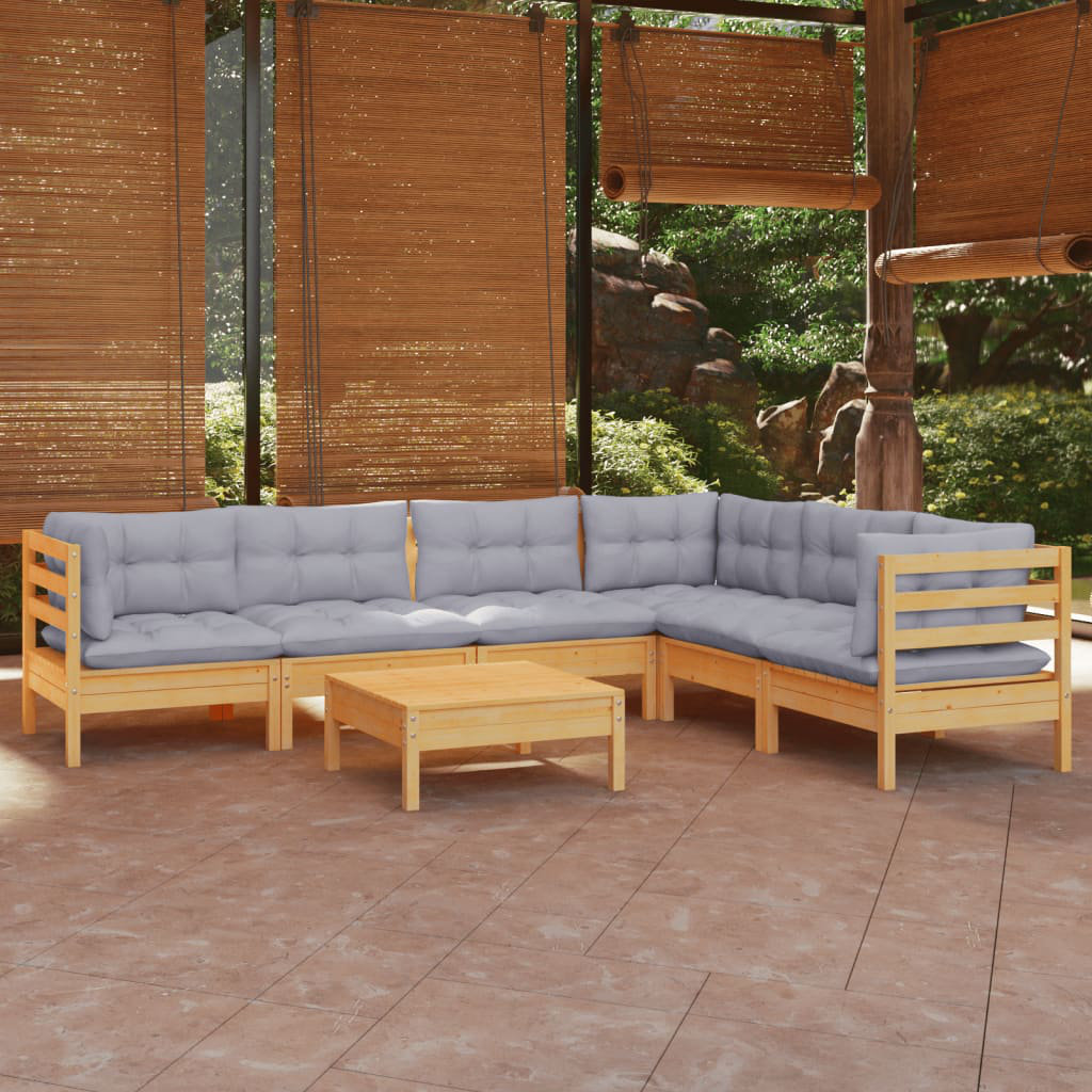 Latitude Run® Kobylak Patio Lounge Solid Pinewood Sectional Seating Group with Cushions | Wayfair